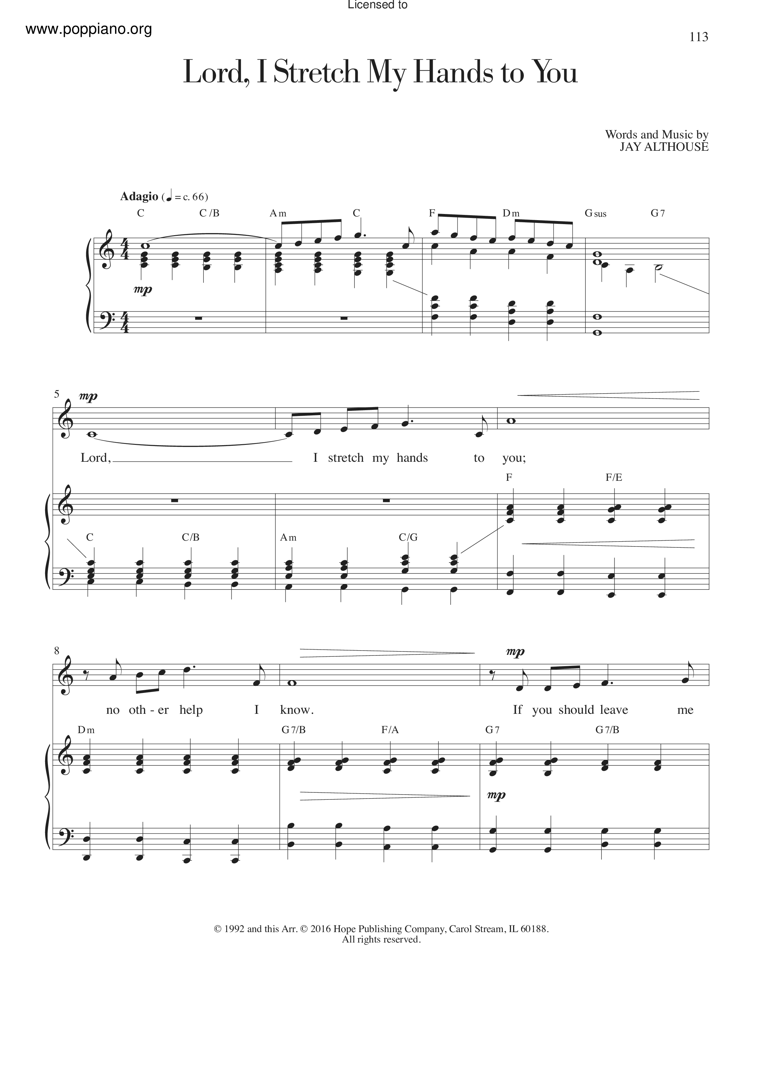 hymn-Lord, I Stretch My Hands To You Sheet Music pdf, - Free Score ...