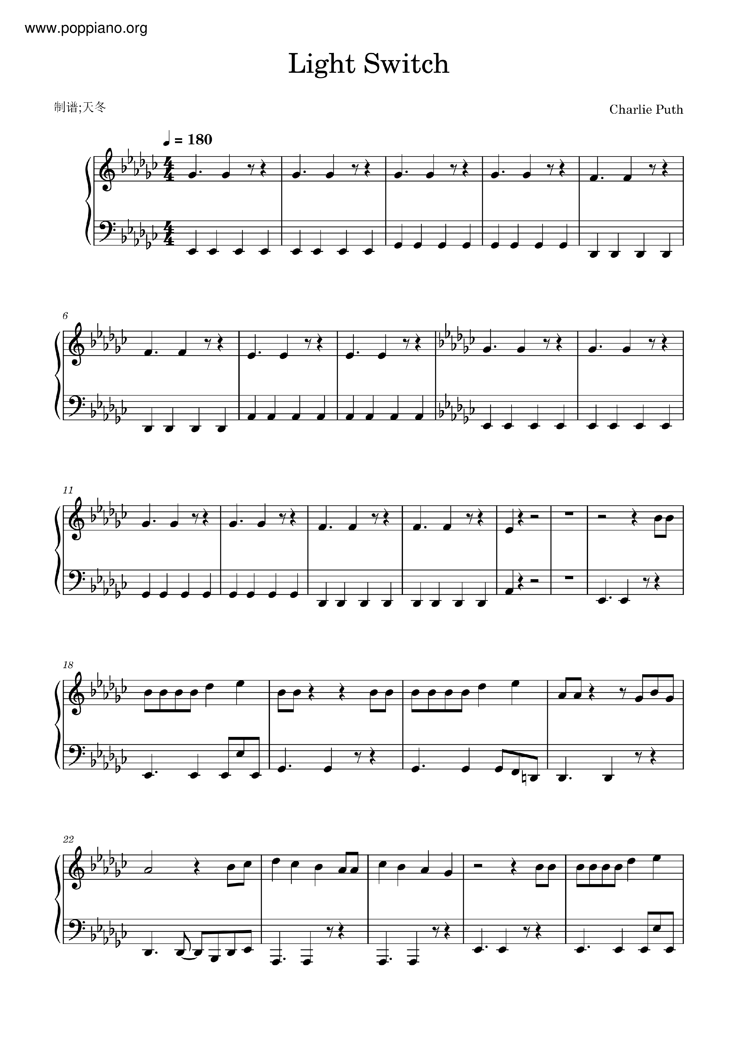 Joji-Light Switch Sheet Music pdf, - Free Score Download ★