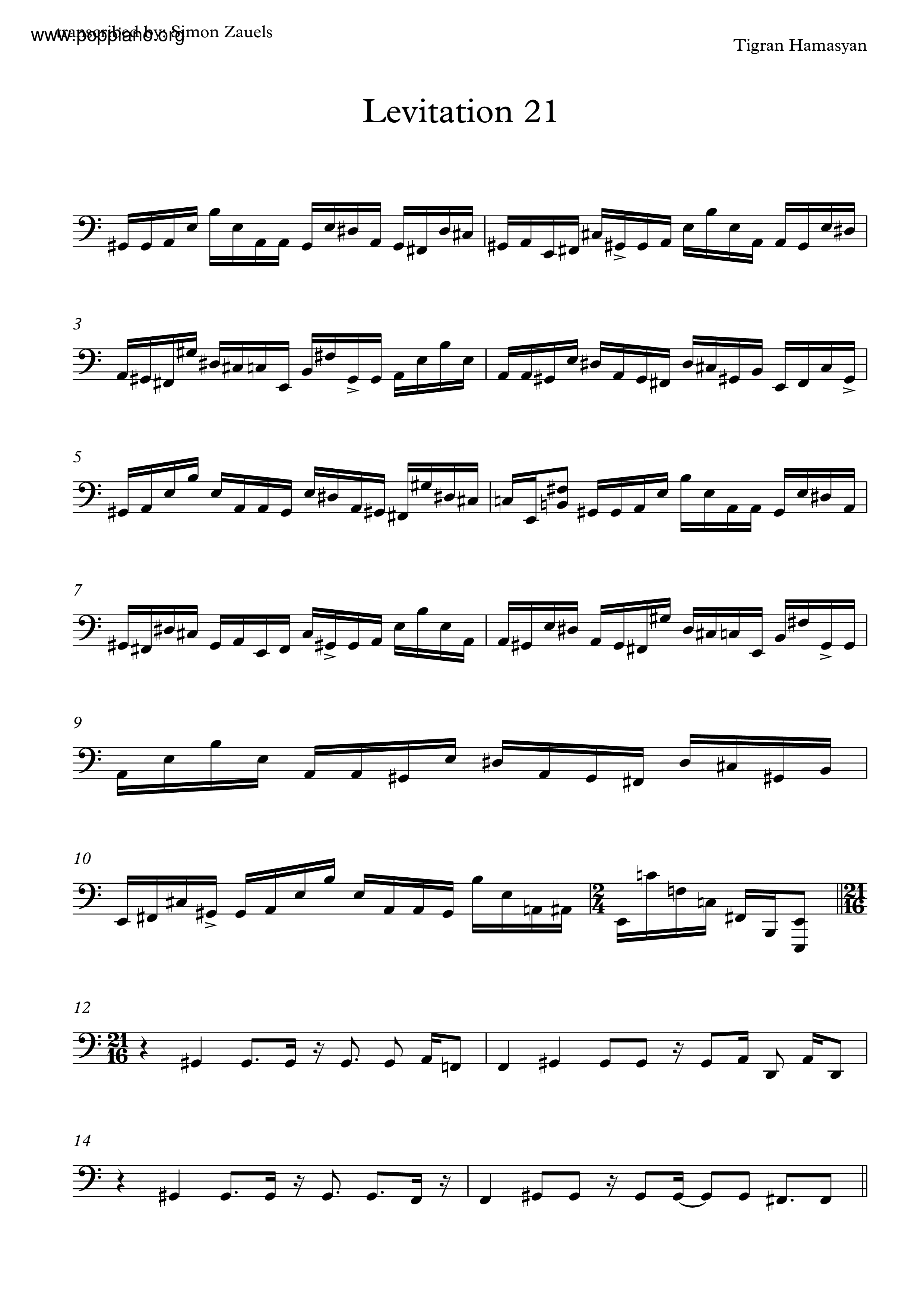 Tigran Hamasyan-Levitation 21 Sheet Music pdf, - Free Score Download ★