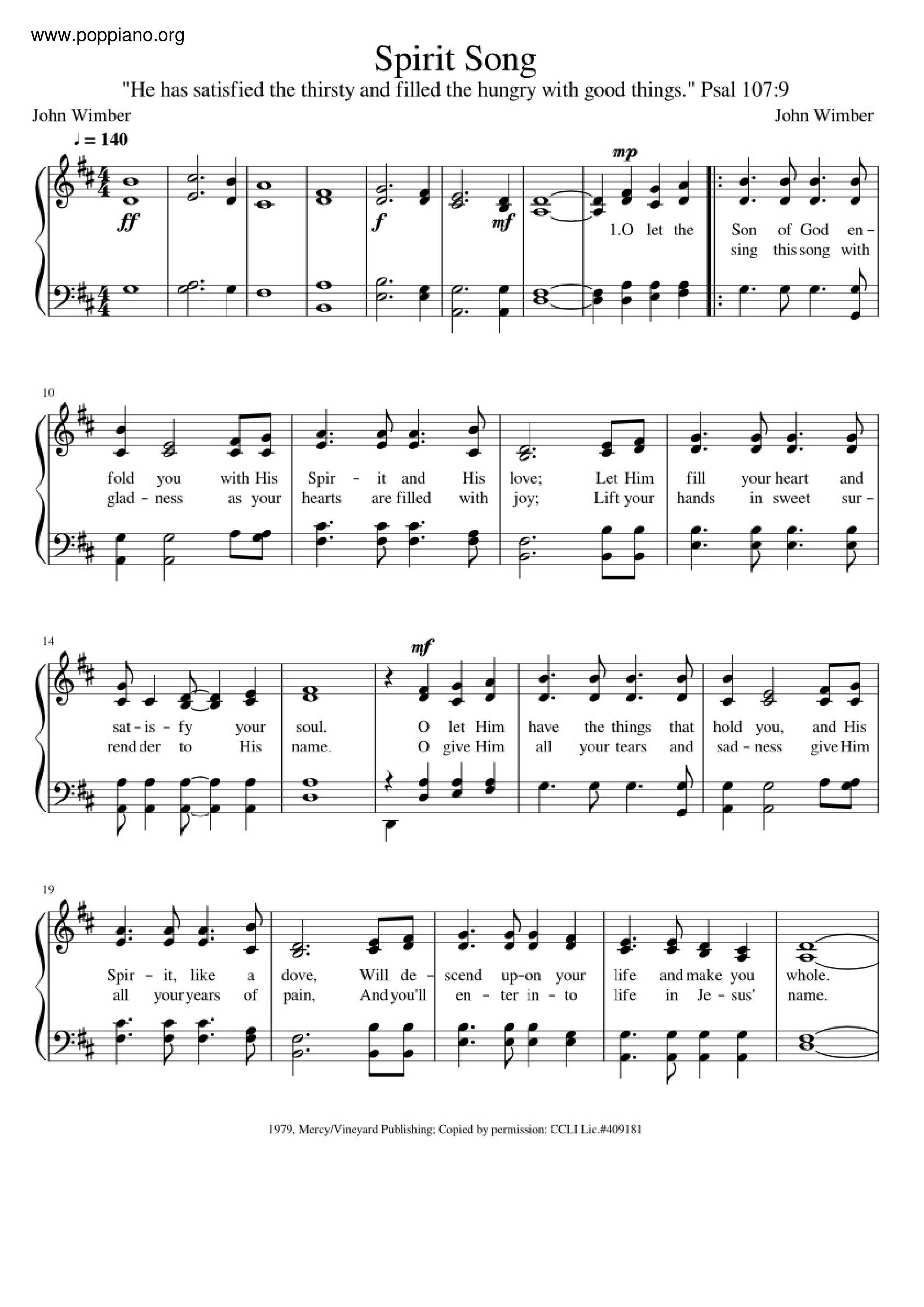 Hymn-Spirit Song Sheet Music pdf, - Free Score Download ★