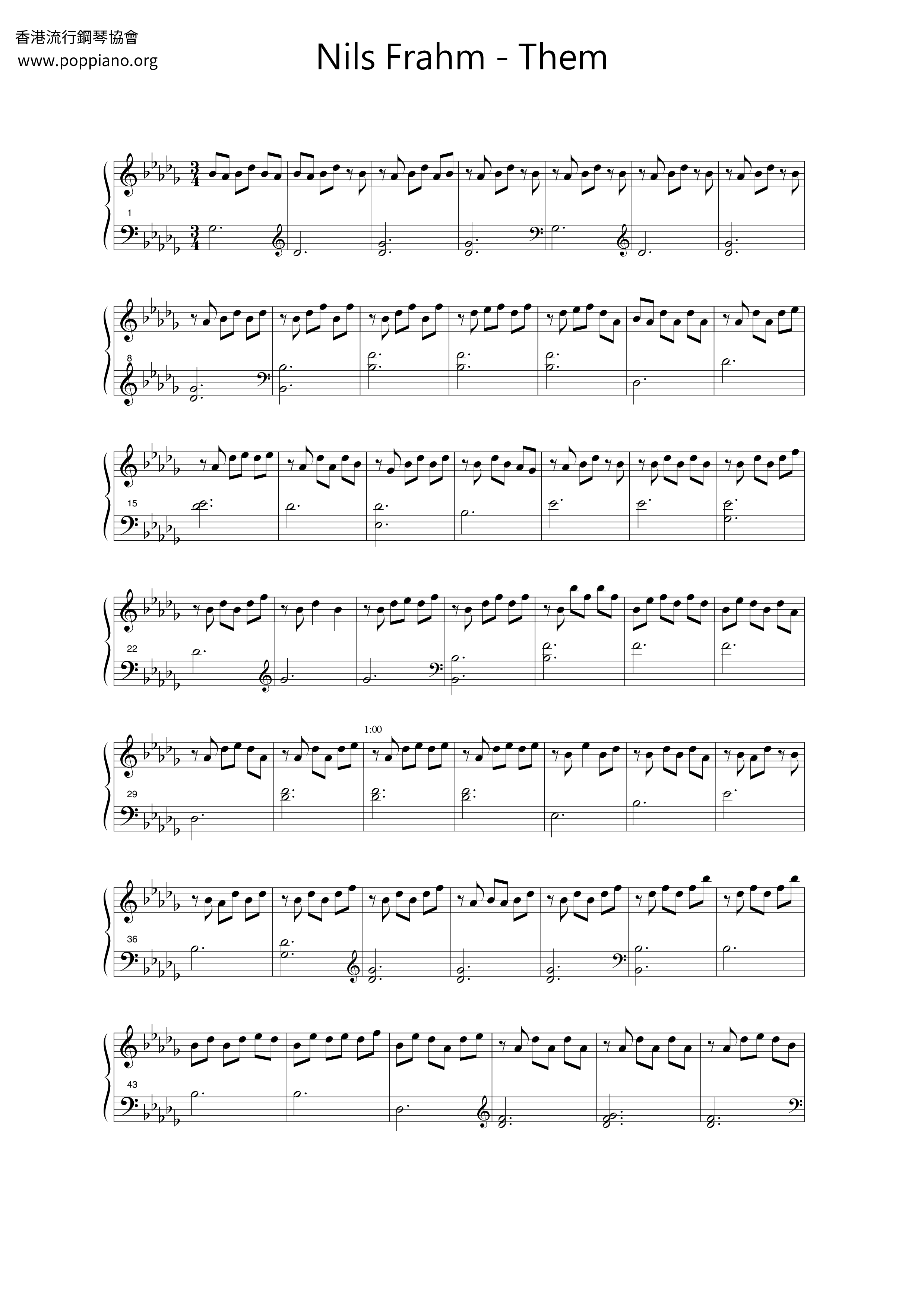 Nils Frahm-Them Sheet Music pdf, - Free Score Download ★