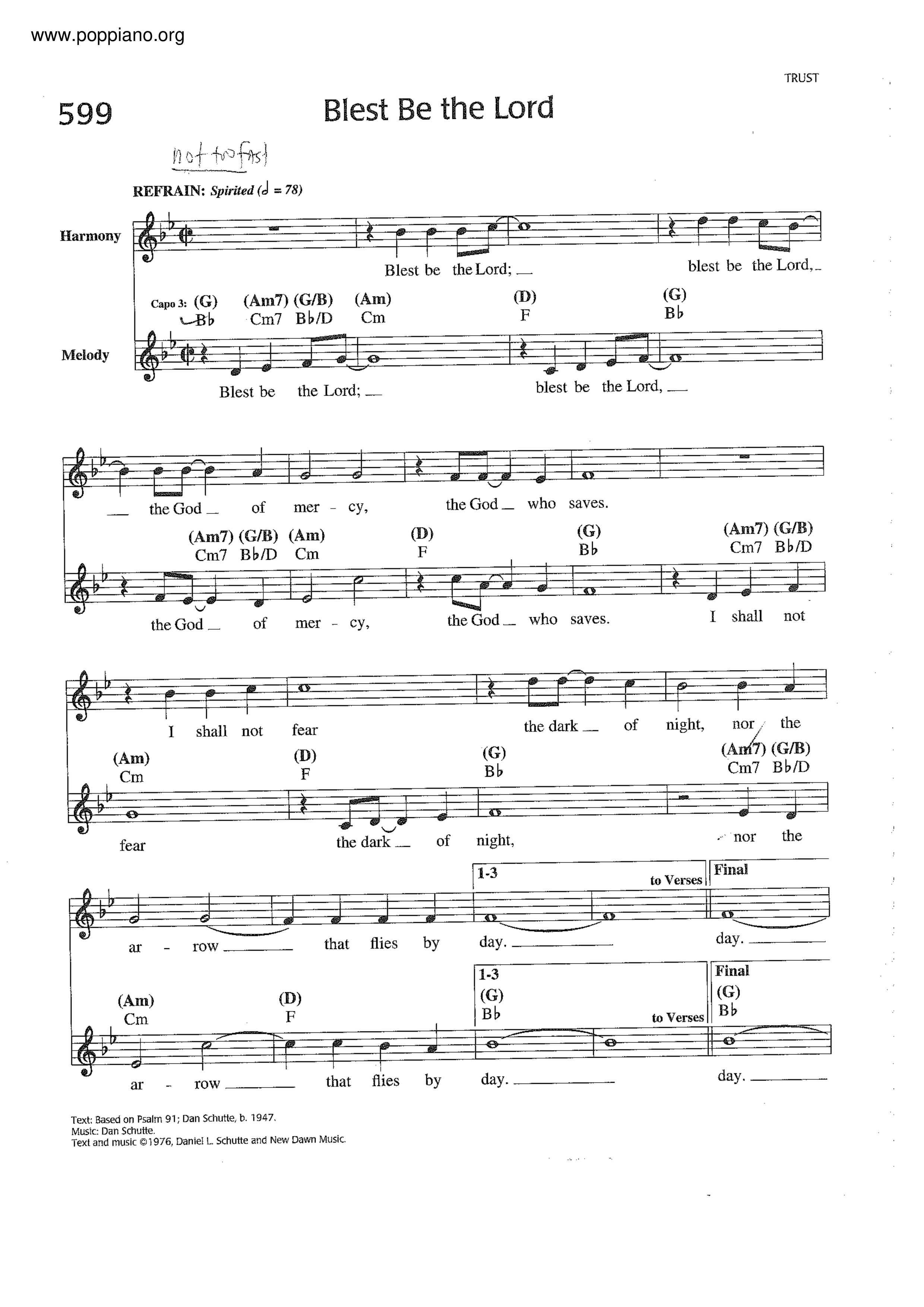hymn-Blest Be The Lord Sheet Music pdf, - Free Score Download ★