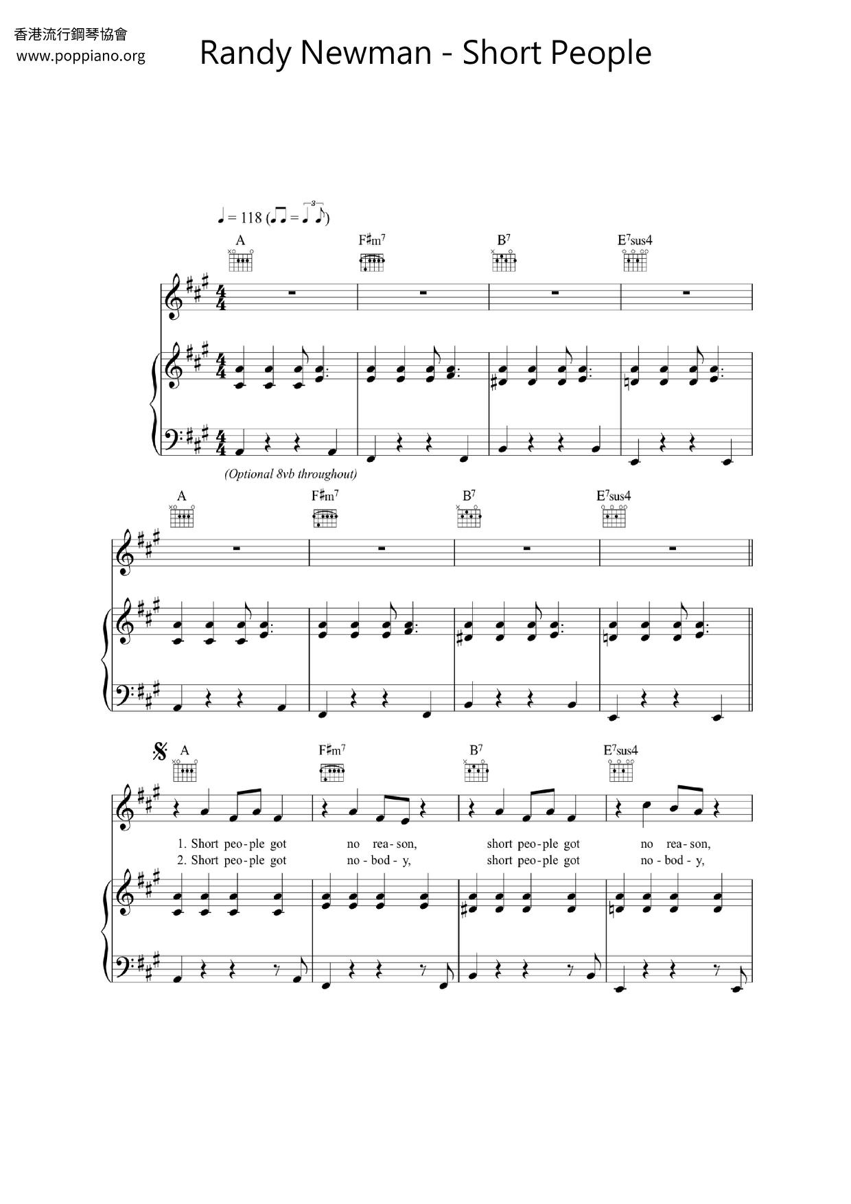 Movie Soundtrack-Short People Sheet Music pdf, - Free Score Download ★