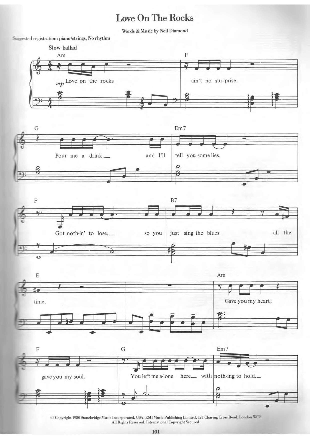 Unknown-Love On The Rocks 琴譜/五線譜pdf-香港流行鋼琴協會琴譜下載 ★