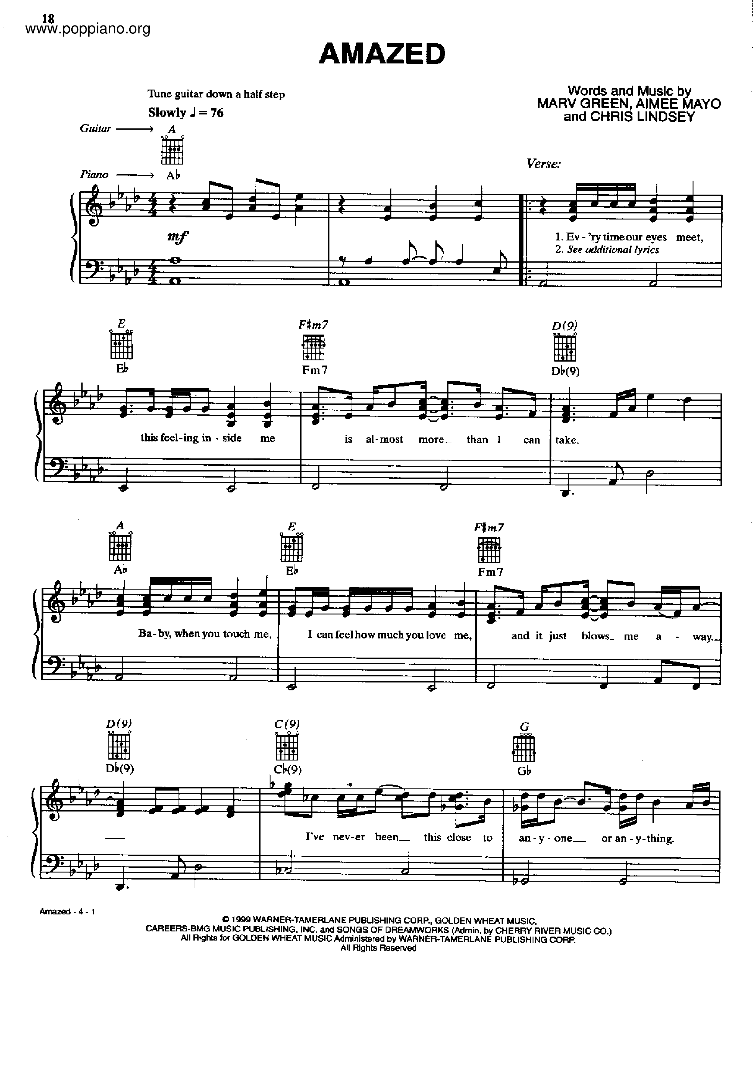 Paul McCartney-Amazed Sheet Music pdf, - Free Score Download ★