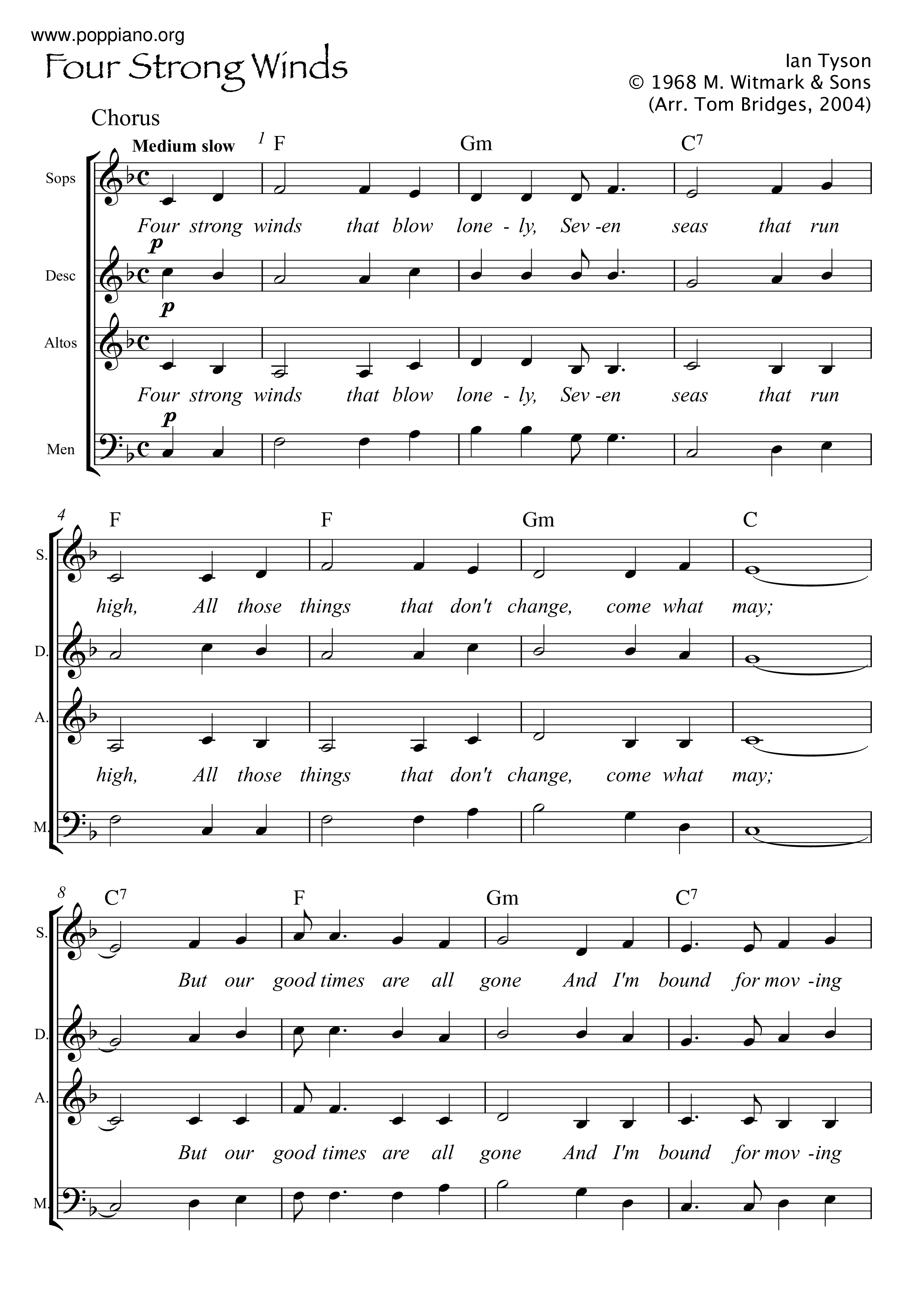 Neil Young-Four Strong Winds Sheet Music pdf, - Free Score Download ★