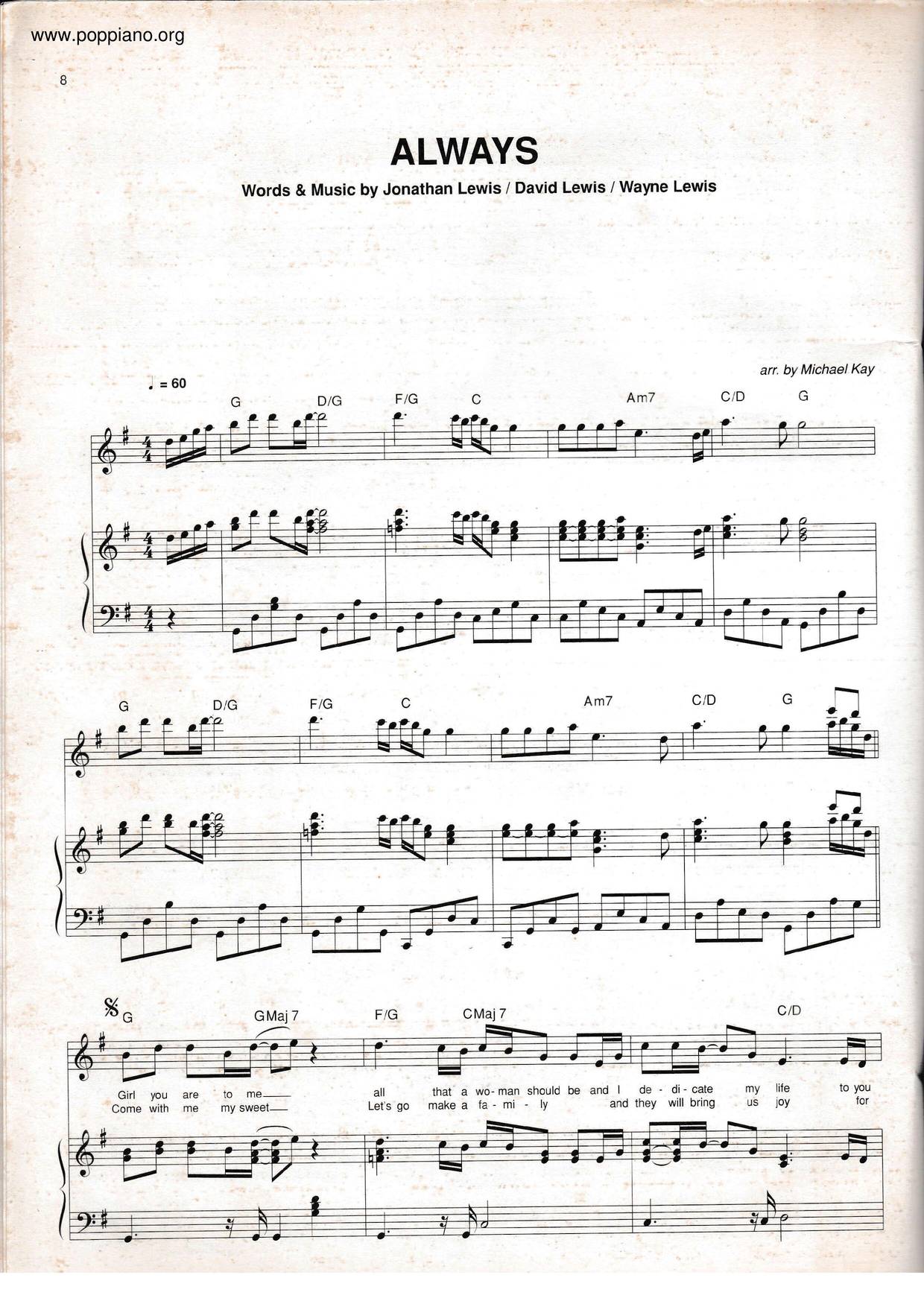 Atlantic Starr-Always Sheet Music pdf, -태양의 후예 楽譜 - Free Score Download ★