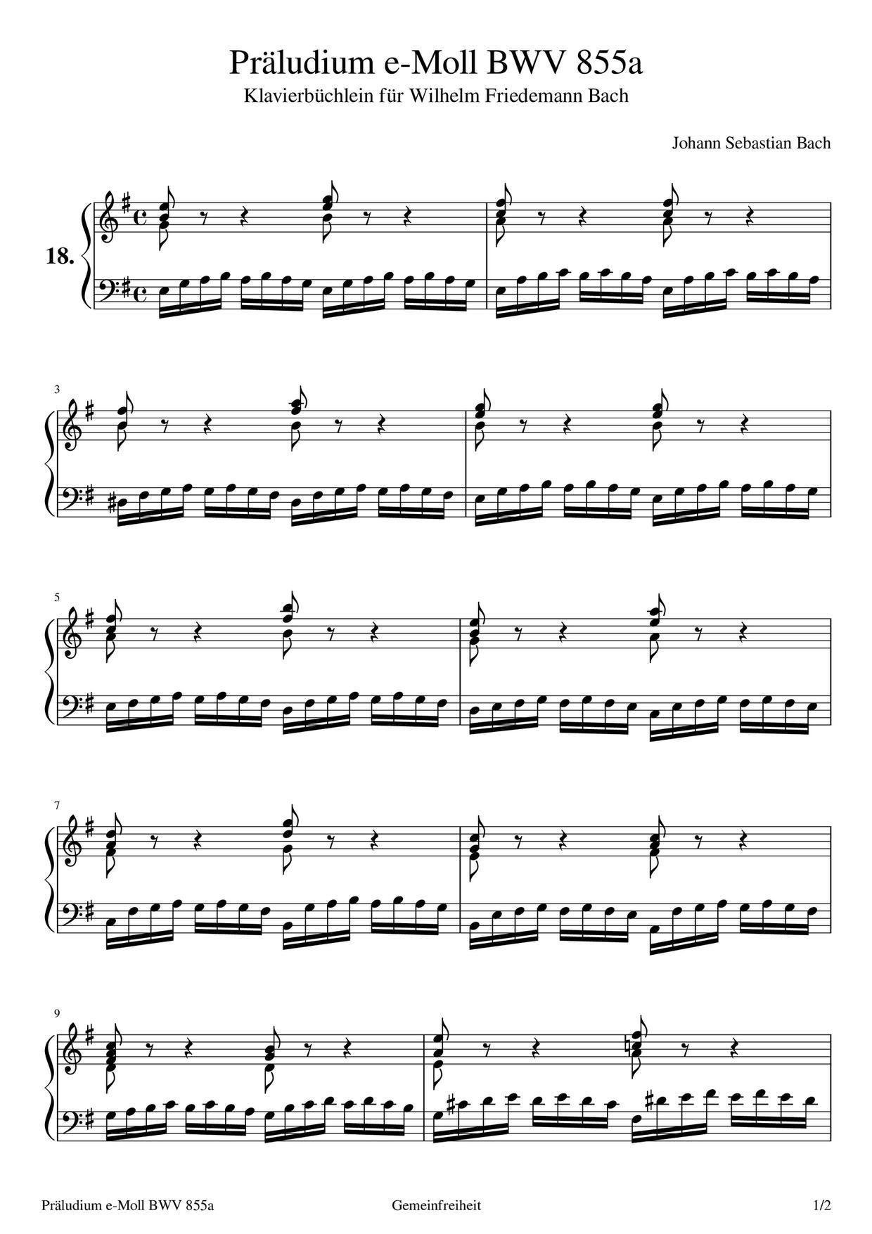 Bach-Prelude in B minor, BWV 855a Sheet Music pdf, - Free Score Download ★