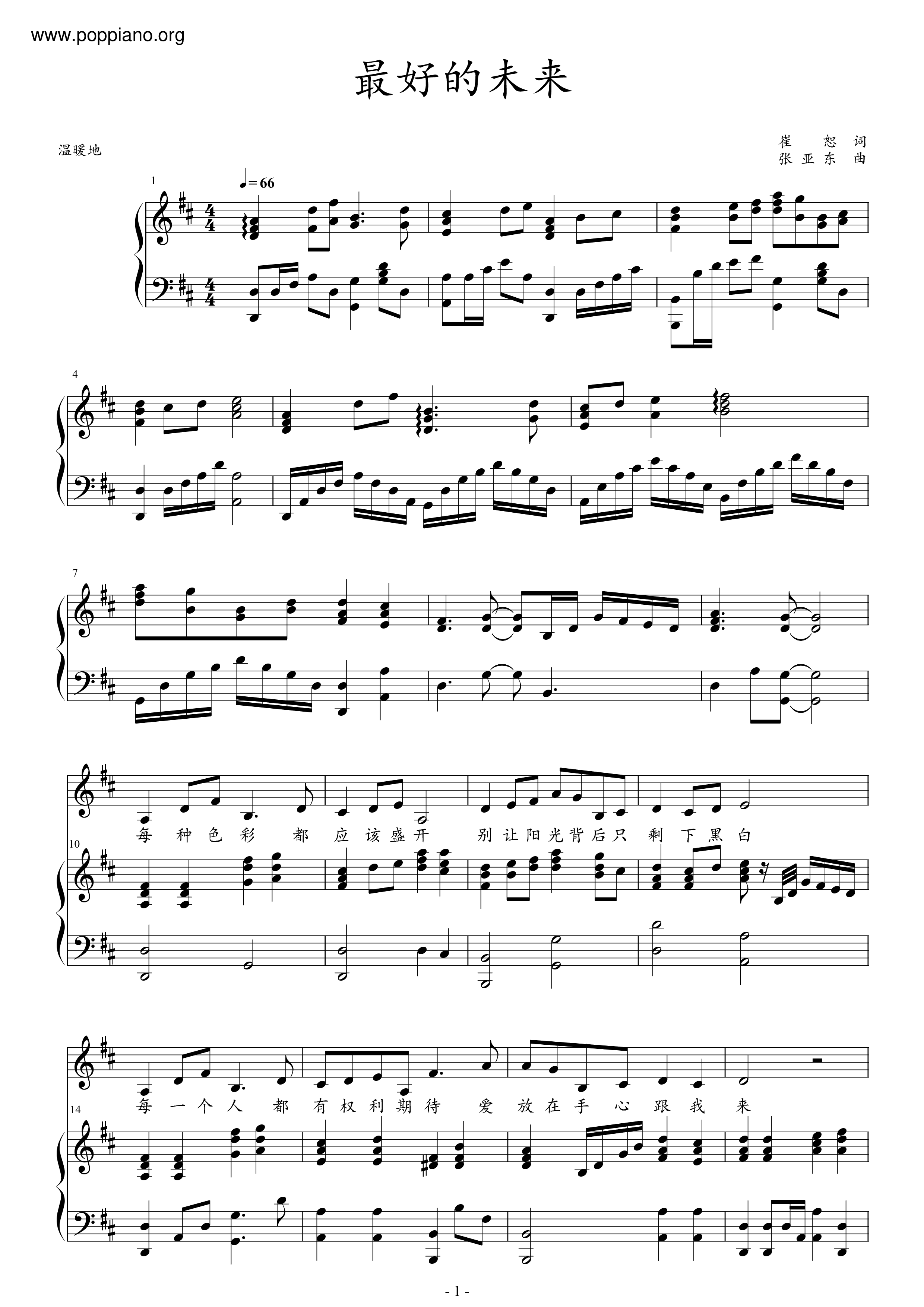 Rene Liu-The Best Future Sheet Music pdf, - Free Score Download ★