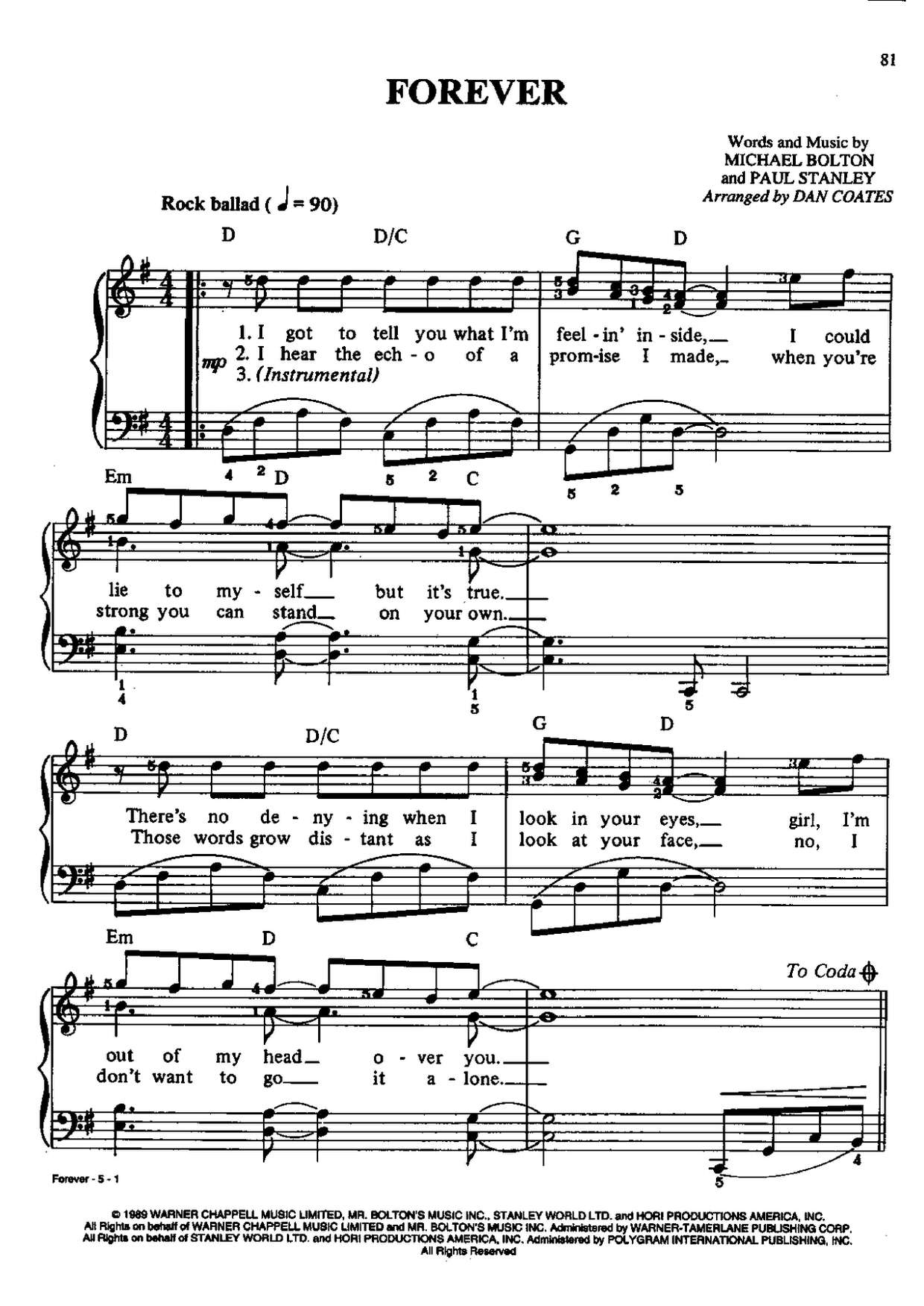 Forever - Sheet Music / Piano Score Free PDF Download - HK Pop Piano ...