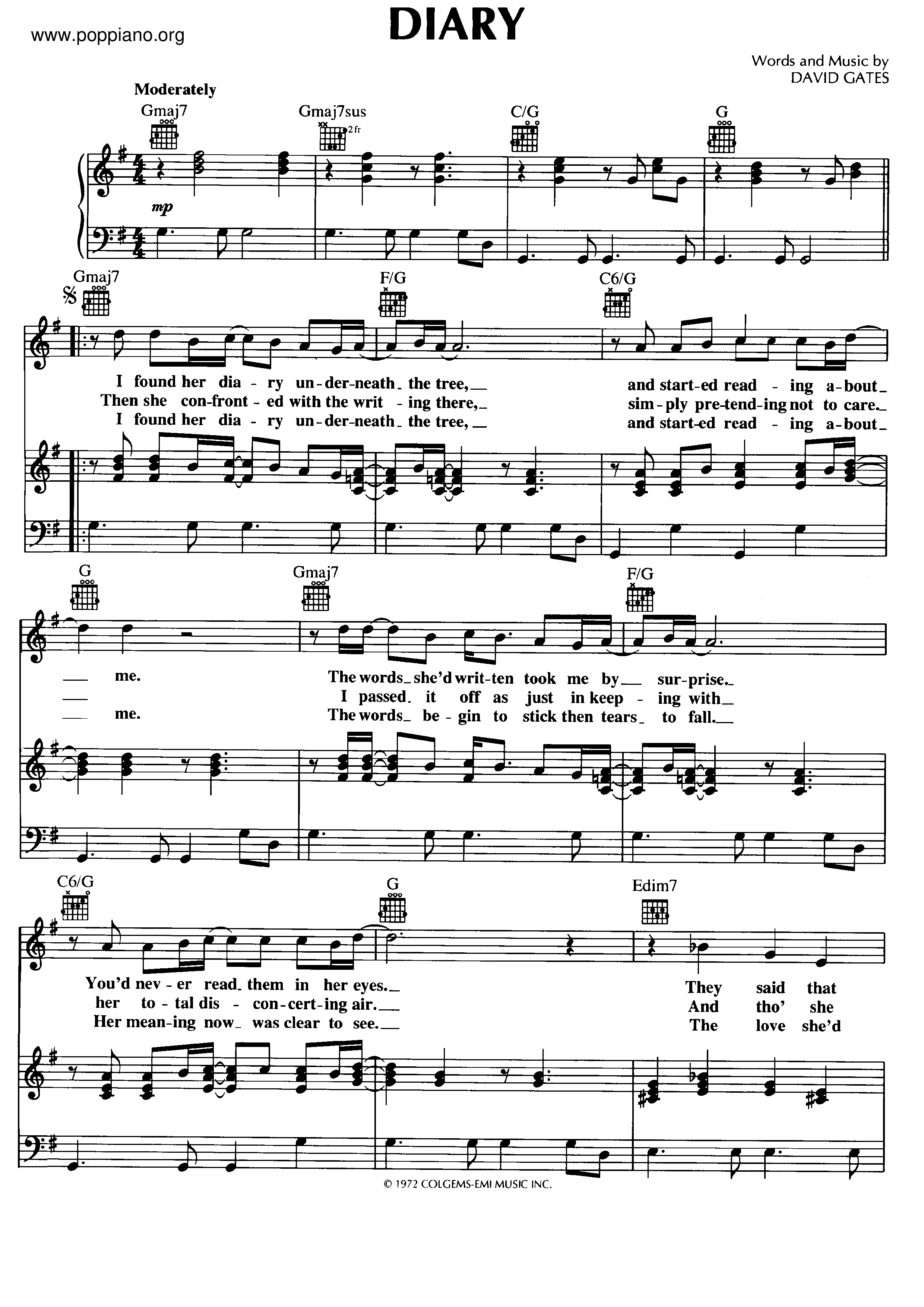 Bread-Diary 琴譜pdf-香港流行鋼琴協會琴譜下載 ★