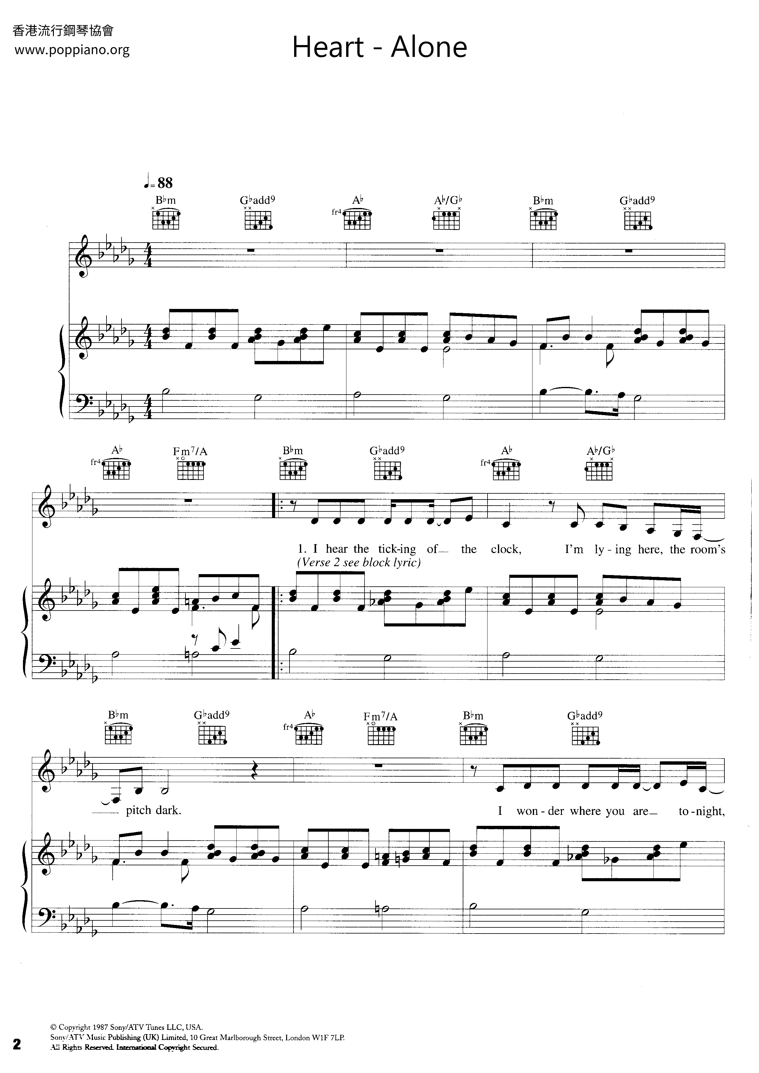 Heart-Alone Sheet Music pdf, - Free Score Download ★