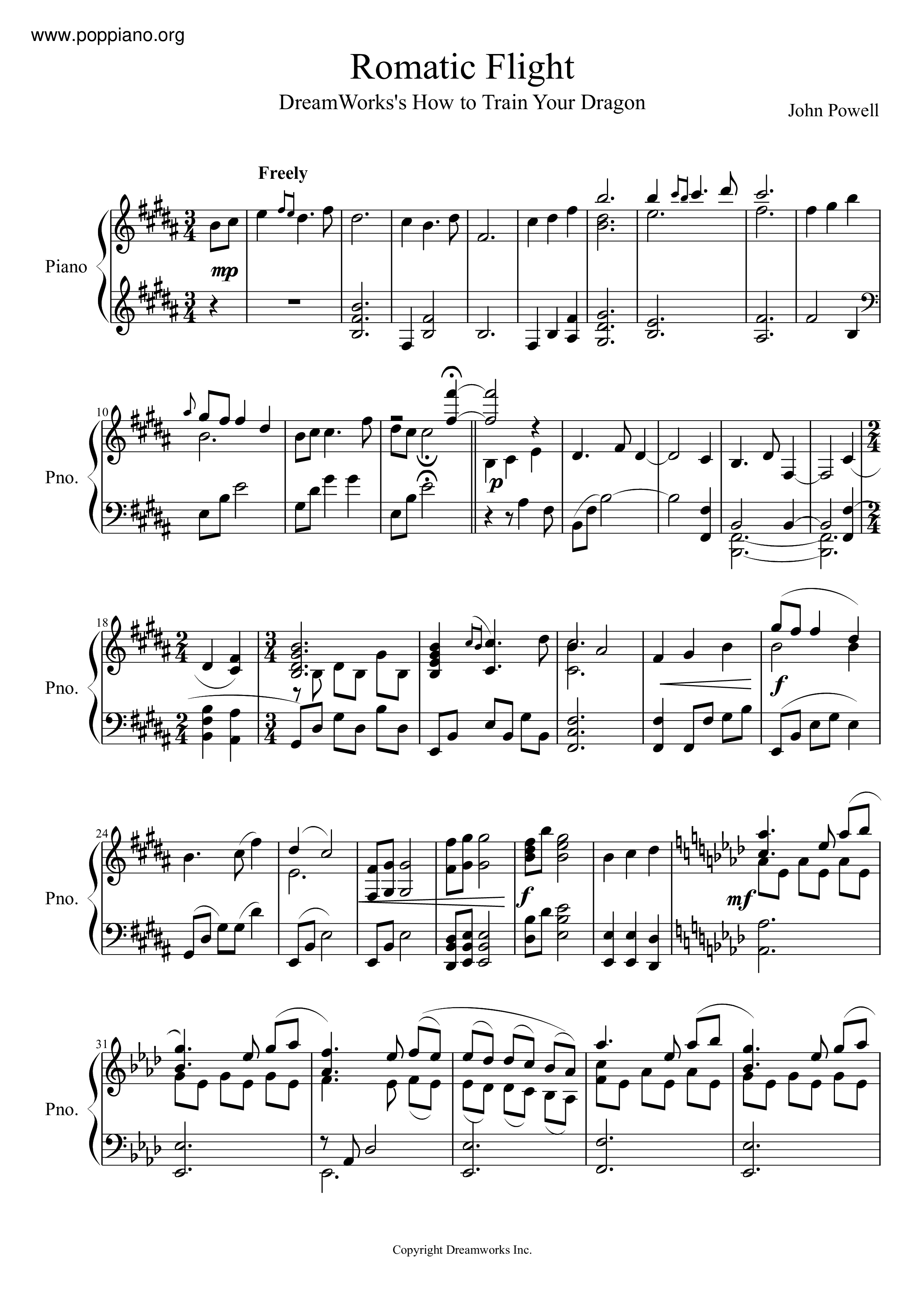 romantic flight- PDF琴譜免費下載 | 香港流行鋼琴協會 ★