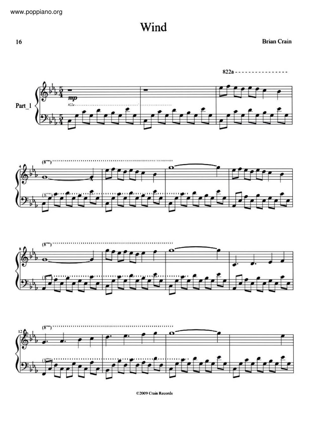 Wind - Sheet Music / Piano Score Free PDF Download - HK Pop Piano Academy ★