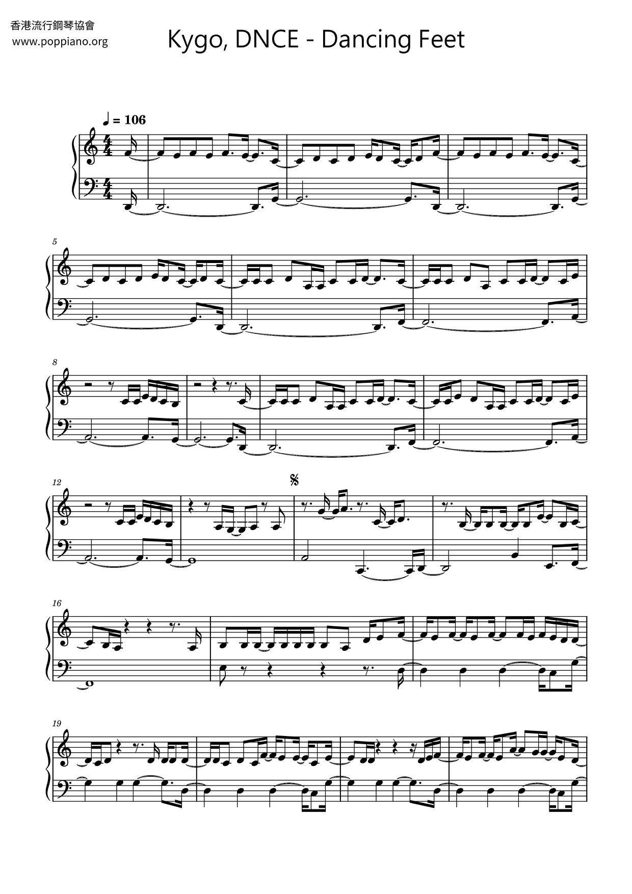 Kygo-Dancing Feet Sheet Music pdf, - Free Score Download ★