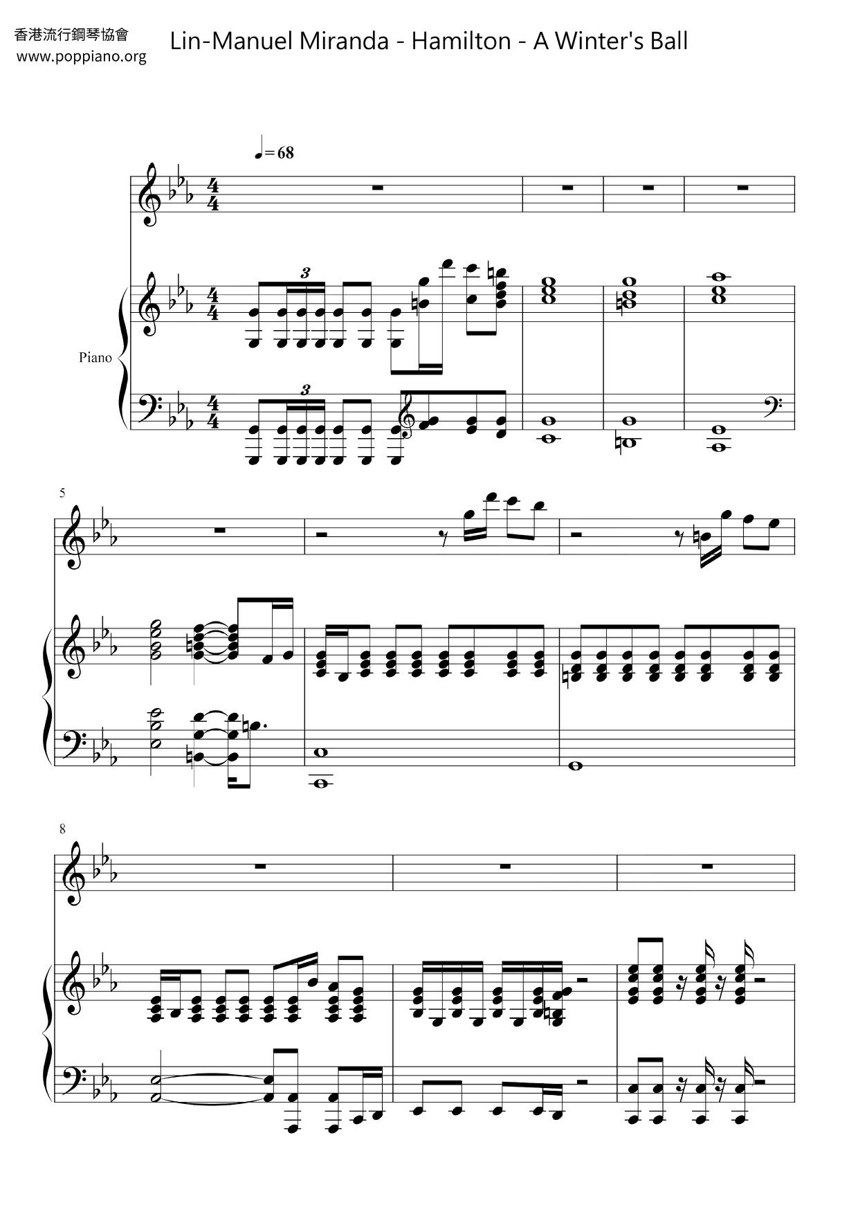 Movie Soundtrack-Hamilton - A Winter's Ball Sheet Music pdf, - Free ...