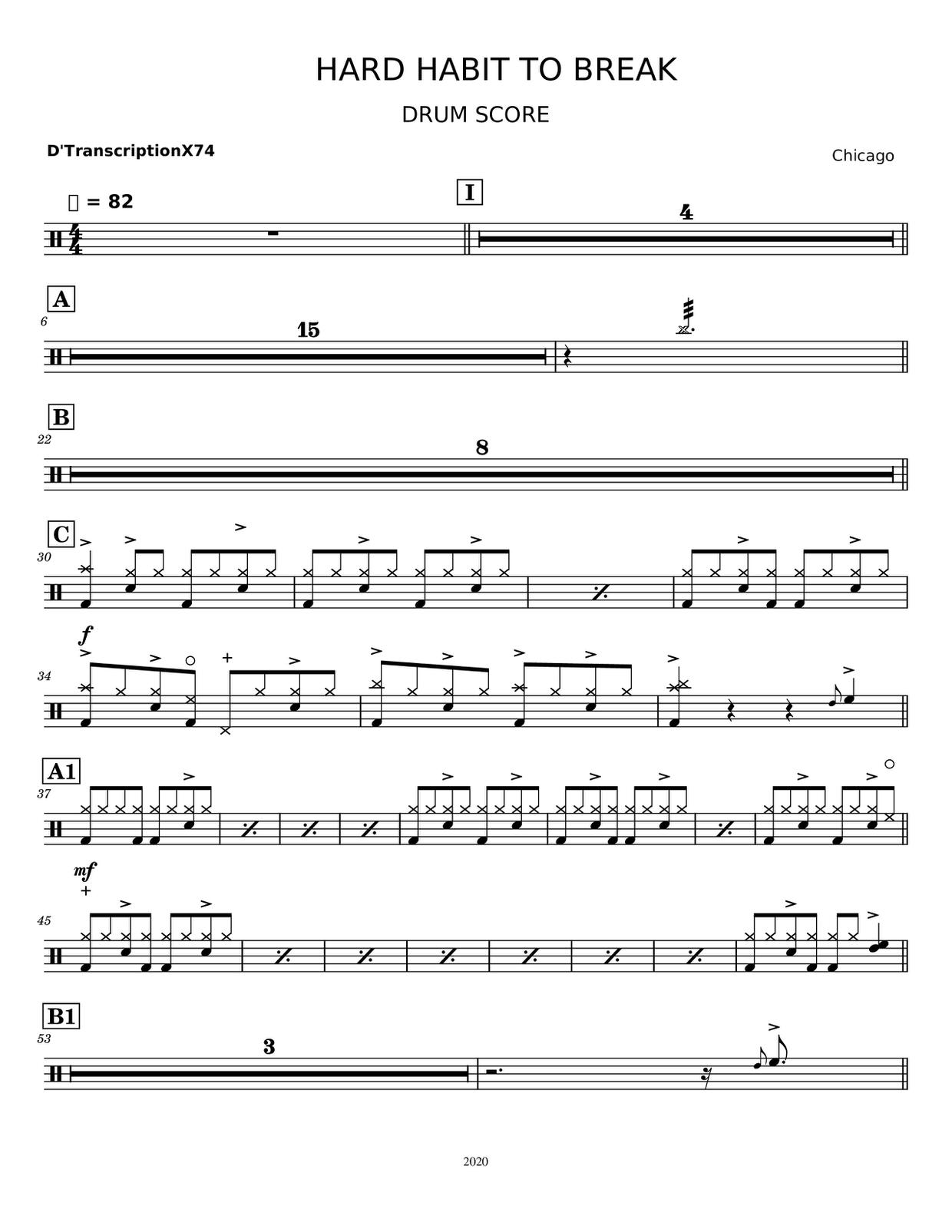Chicago-Hard Habit to Break Sheet Music pdf, - Free Score Download ★