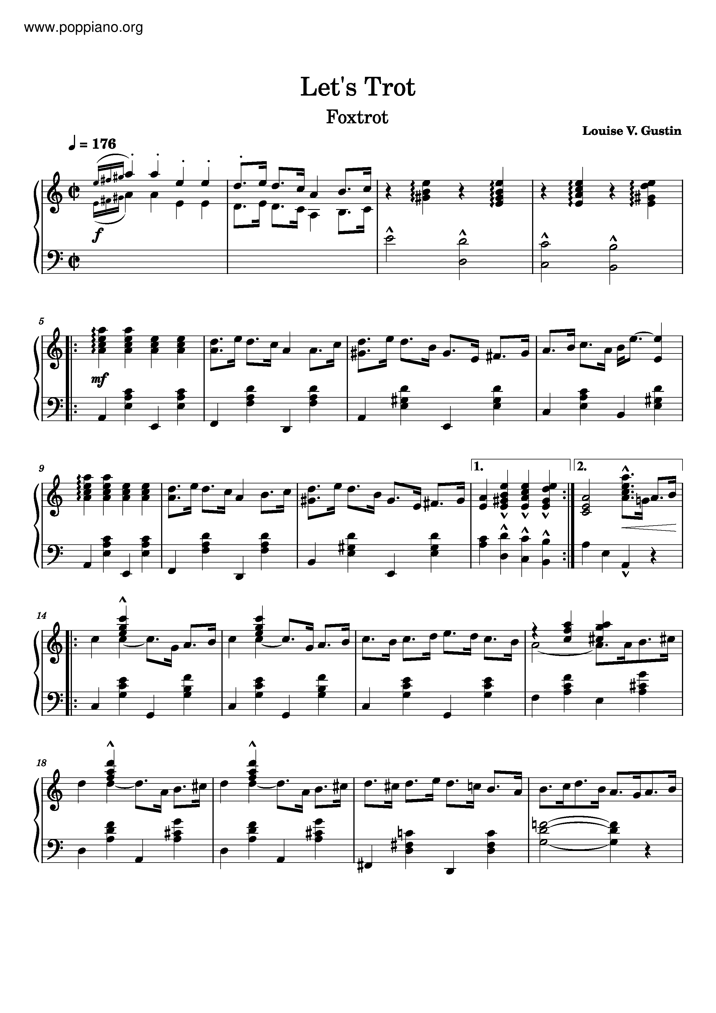 Louise V. Gustin-Let's Trot Sheet Music pdf, - Free Score Download ★