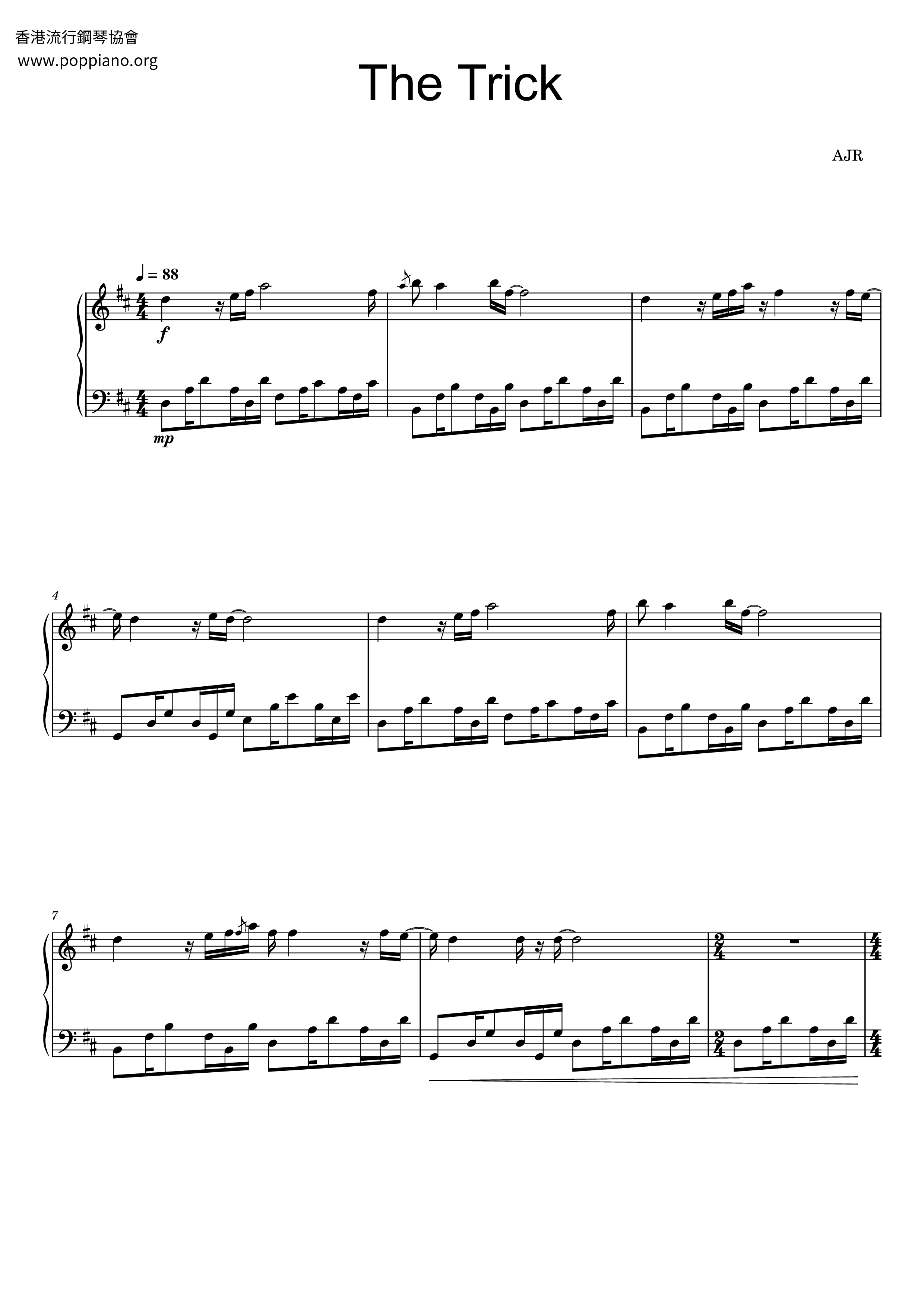 AJR-The Trick Sheet Music pdf, - Free Score Download ★