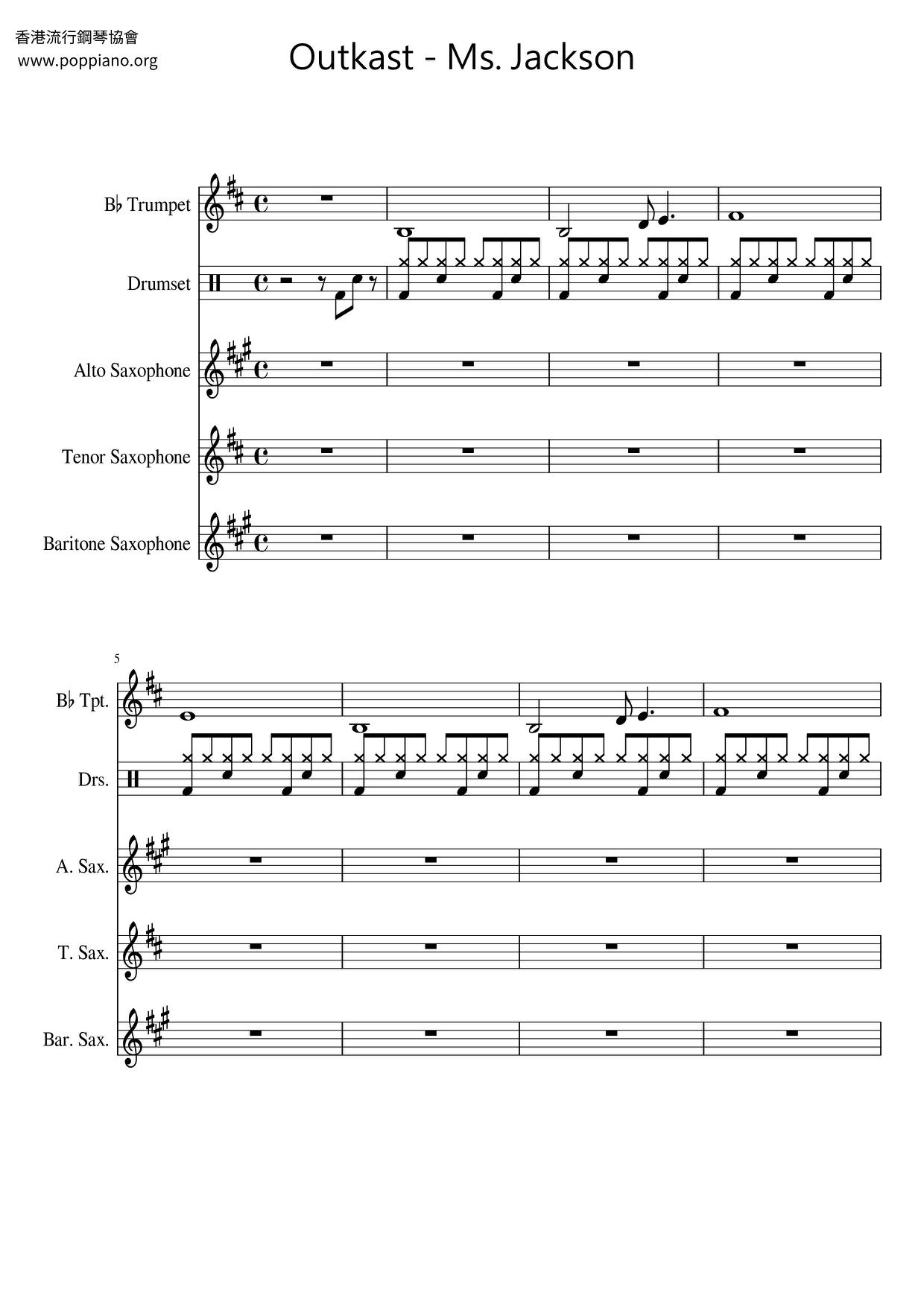 ms. jackson- PDF琴譜免費下載 | 香港流行鋼琴協會 ★
