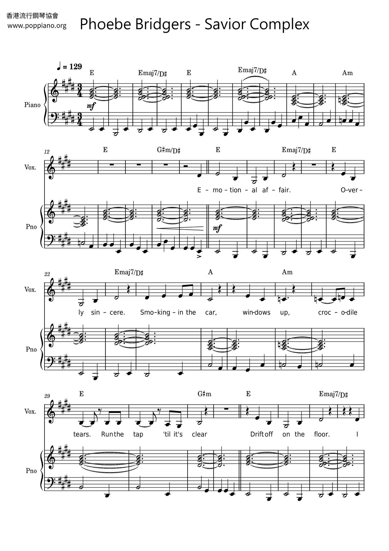 f-Savior Complex Sheet Music pdf, - Free Score Download ★