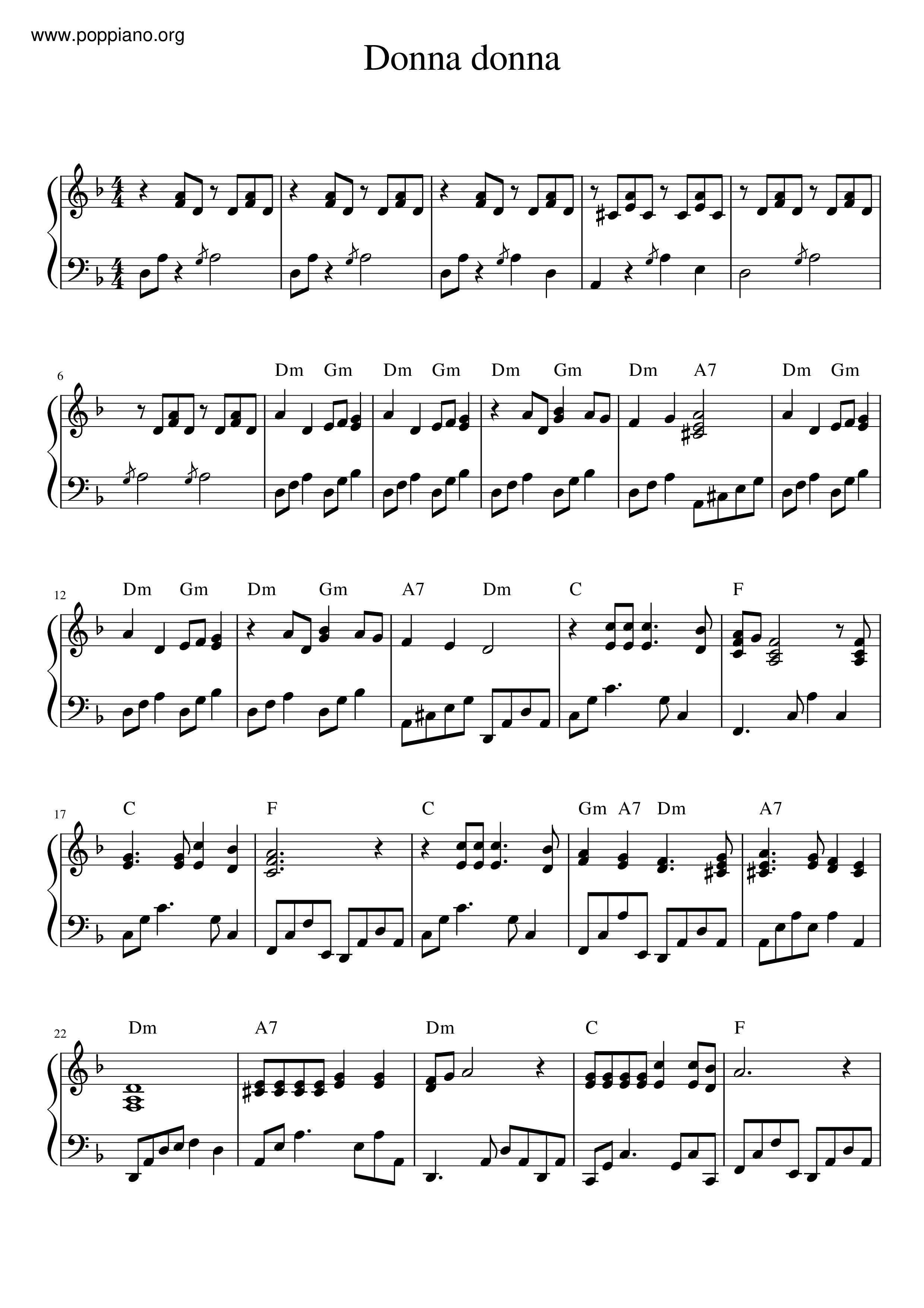 Joan Baez-Donna Donna Sheet Music pdf, - Free Score Download ★