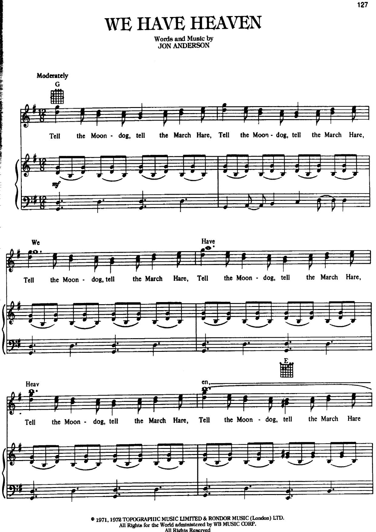 Yes-We Have Heaven Sheet Music pdf, - Free Score Download ★