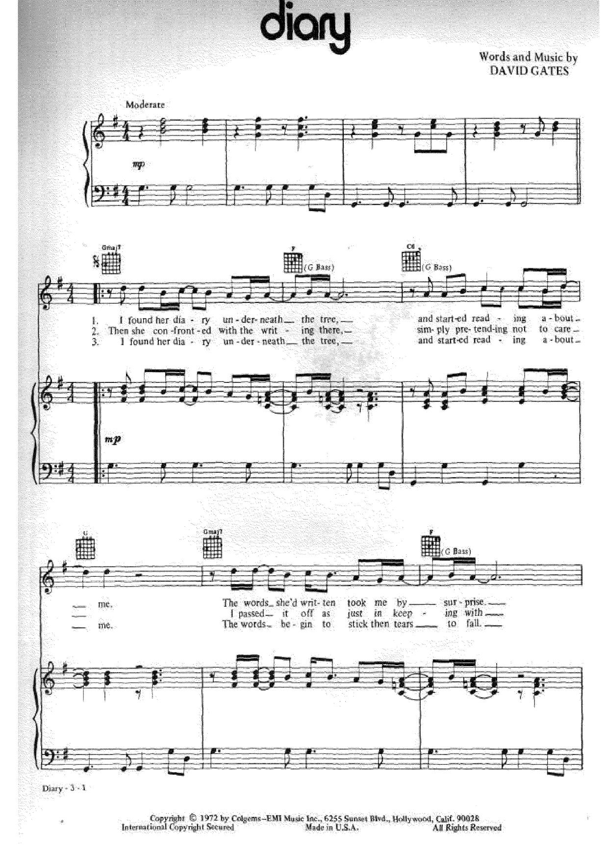 Bread-Diary Sheet Music pdf, - Free Score Download ★