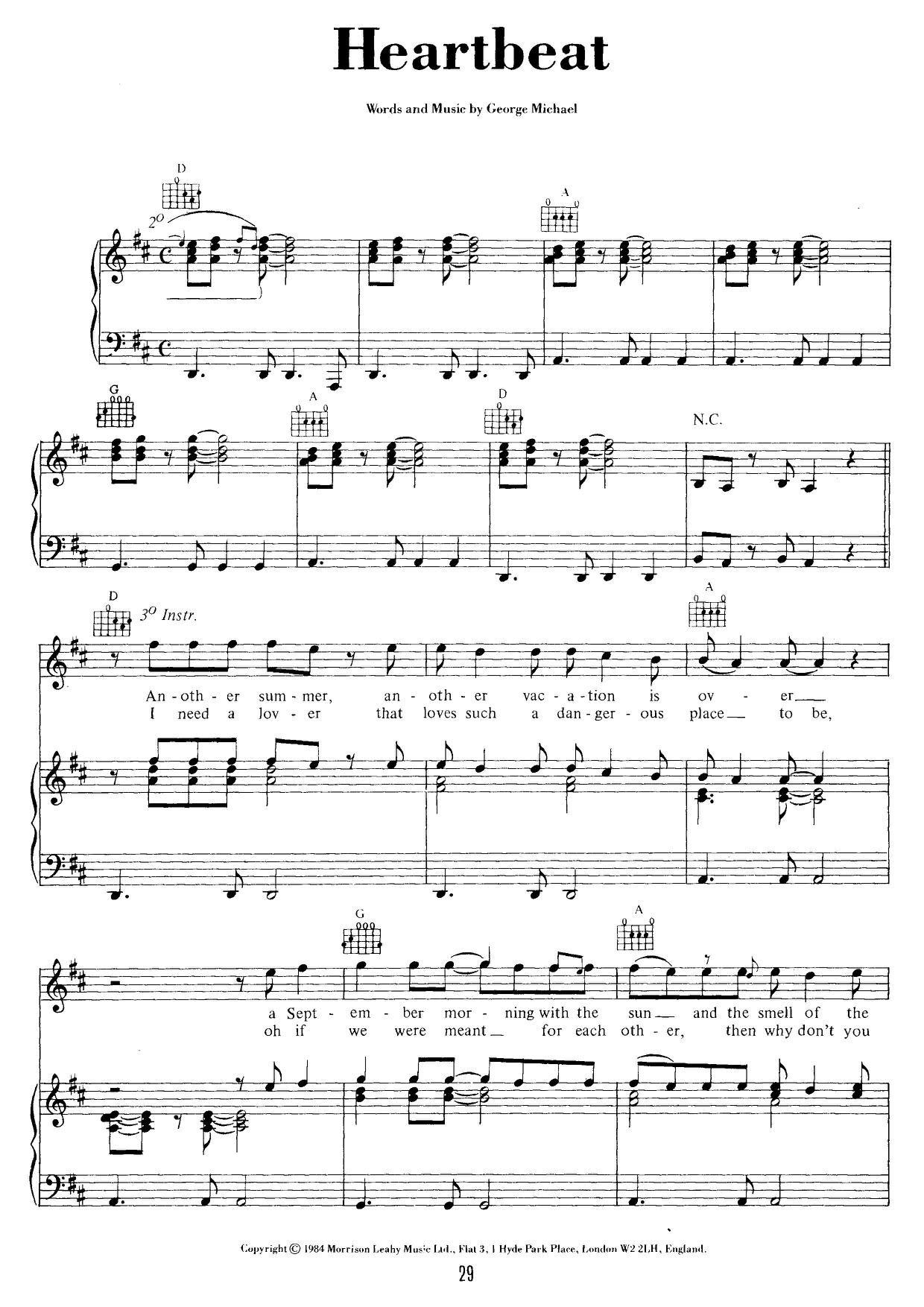 Heartbeat - Sheet Music / Piano Score Free PDF Download - HK Pop Piano ...