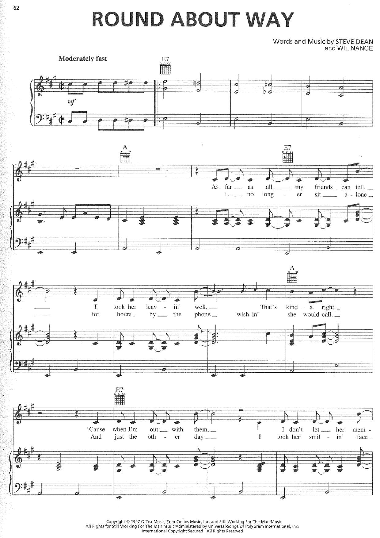 George Strait-Round About Way Sheet Music pdf, - Free Score Download ★
