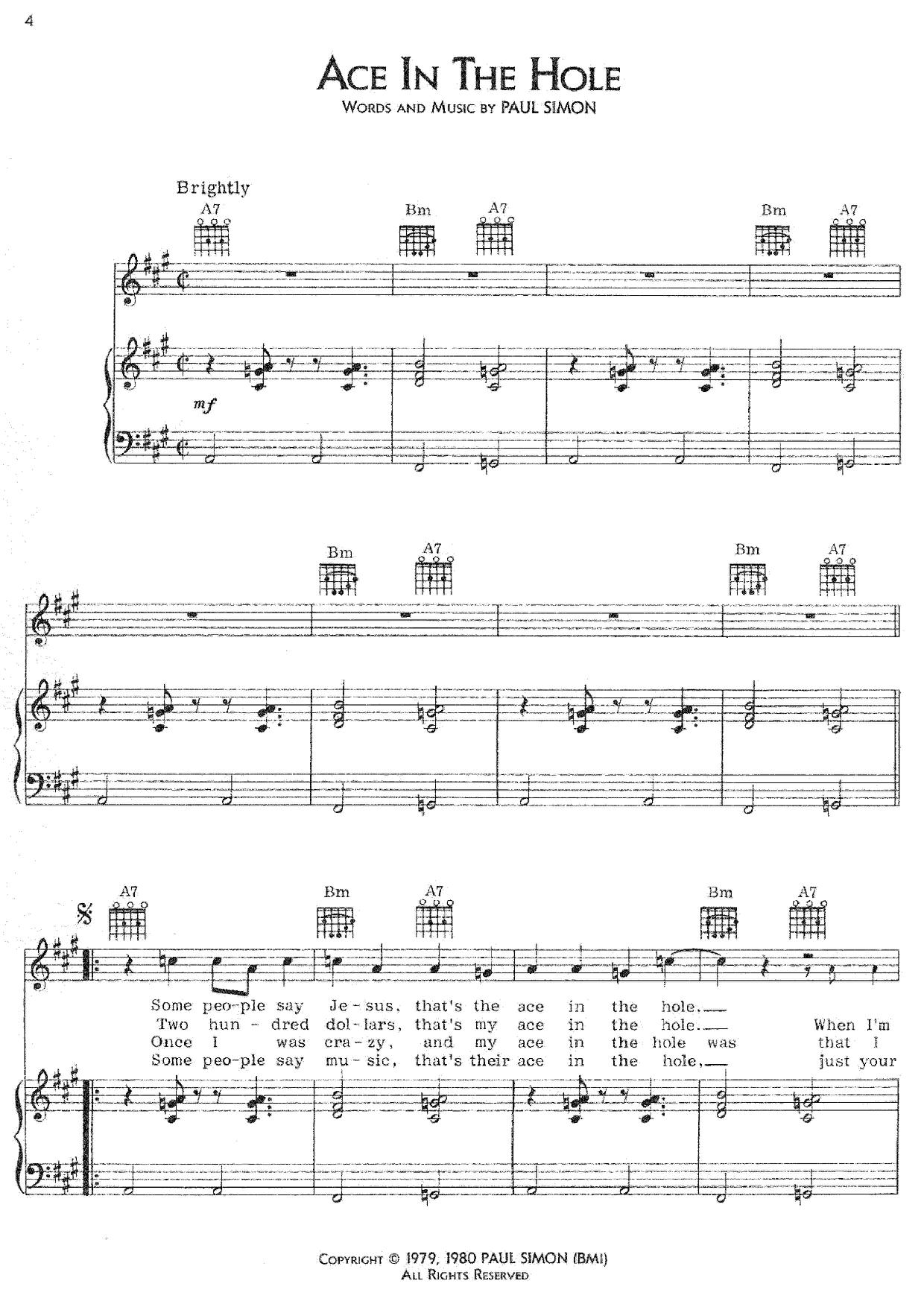 Hymn-Ace In The Hole Sheet Music pdf, - Free Score Download ★