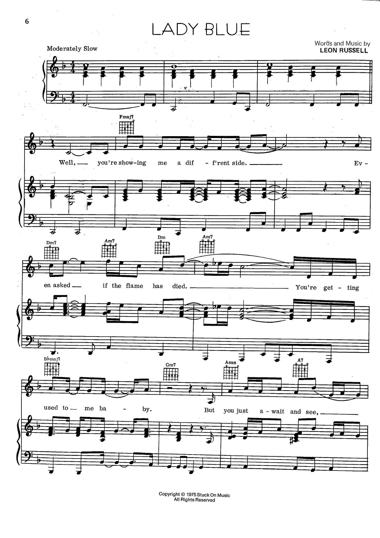 Leon Russell-Lady Blue Sheet Music pdf, - Free Score Download ★