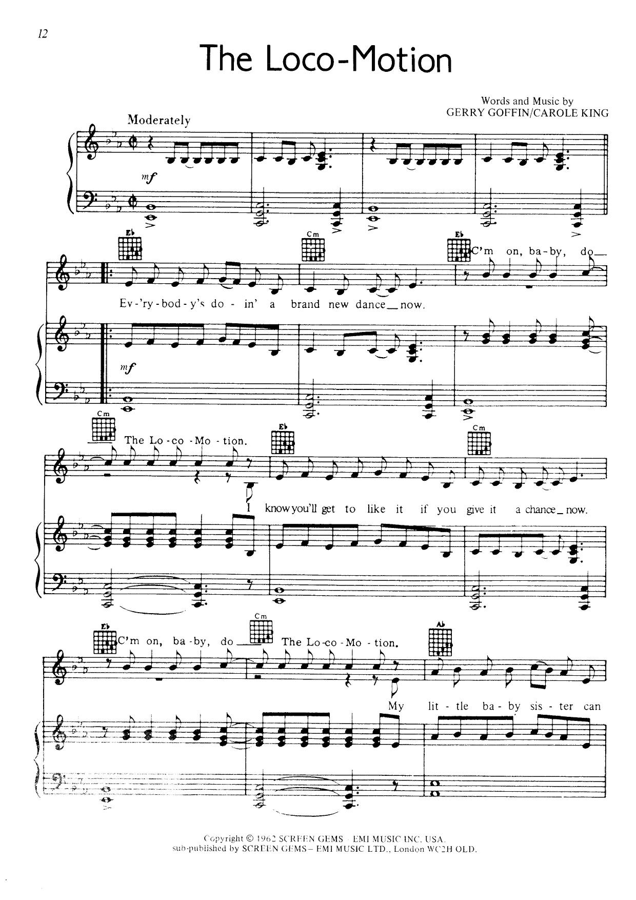 Kylie Minogue-The Loco-Motion Sheet Music pdf, - Free Score Download ★