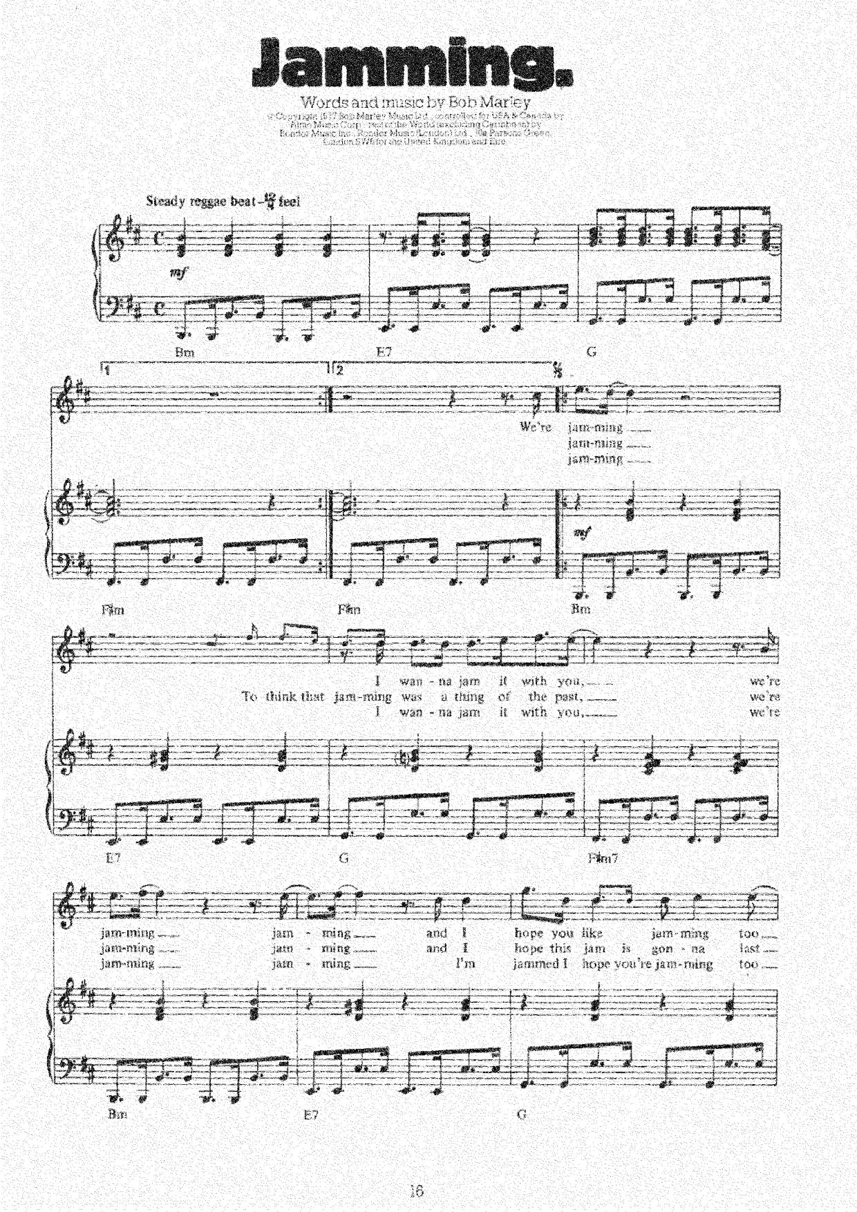 jamming - Sheet Music / Piano Score Free PDF Download - HK Pop Piano ...