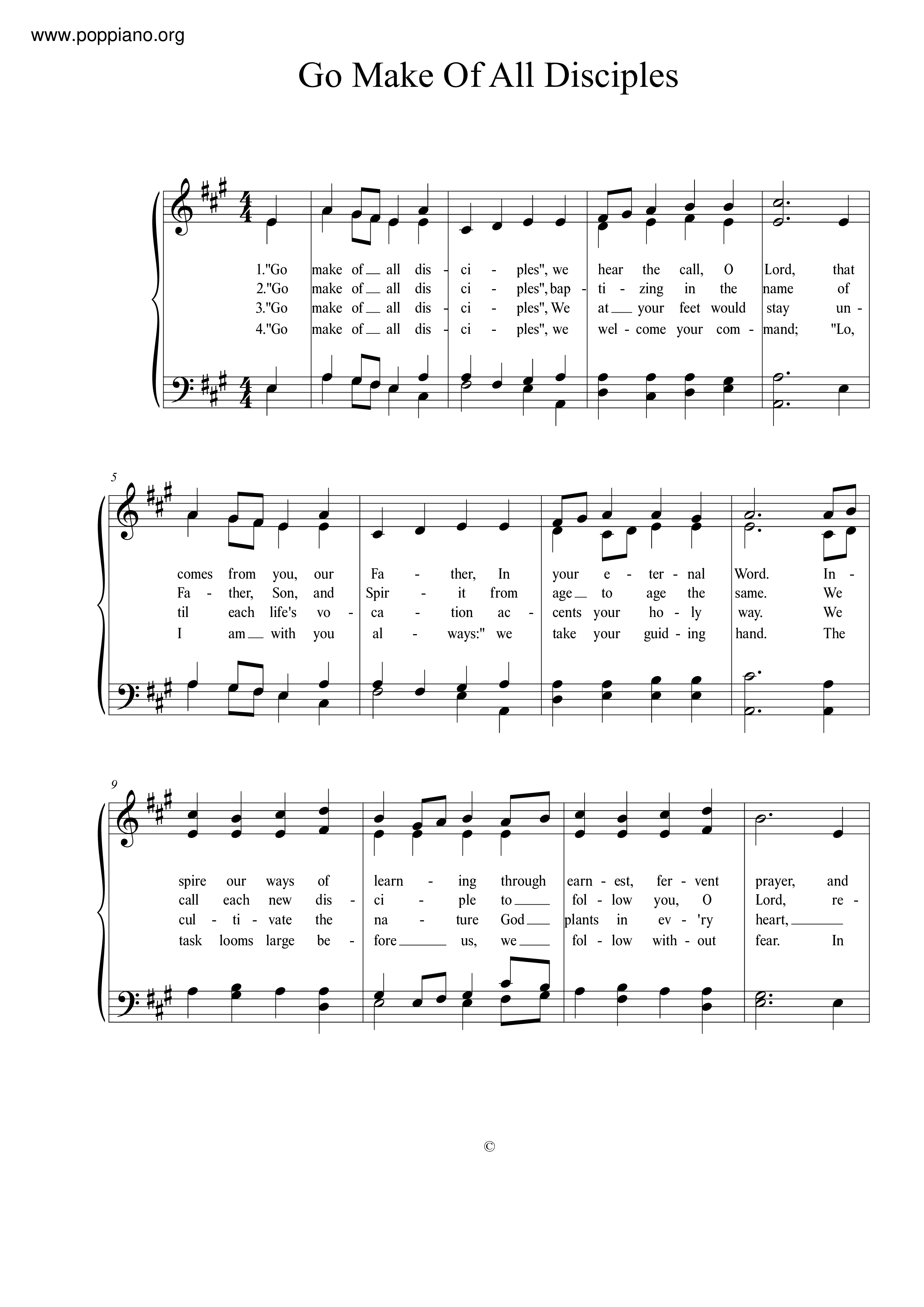 hymn-Go Make Of All Disciples Sheet Music pdf, - Free Score Download ★