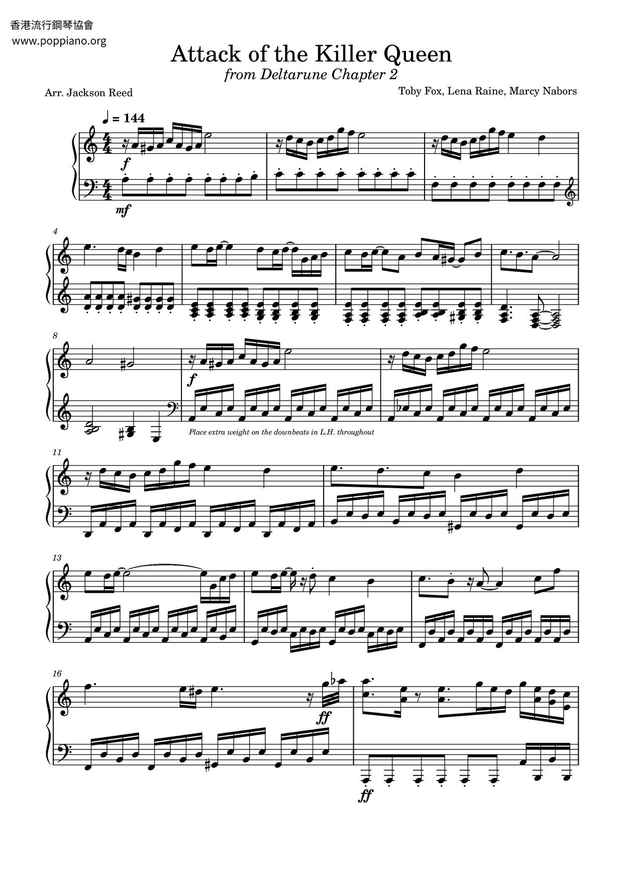 Undertale-Attack Of The Killer Queen Sheet Music pdf, - Free Score ...