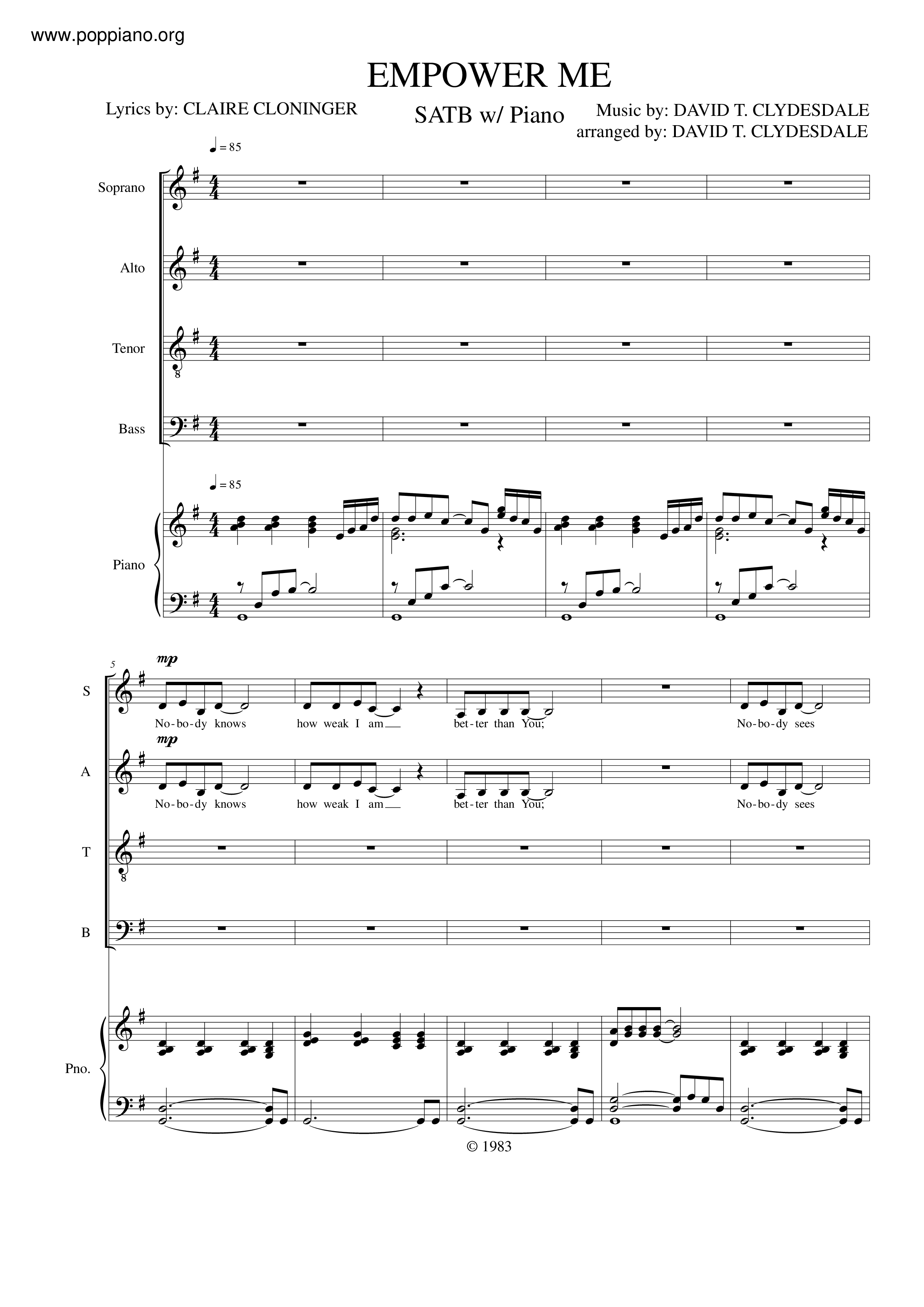 Hymn-Empower Me Sheet Music pdf, - Free Score Download ★