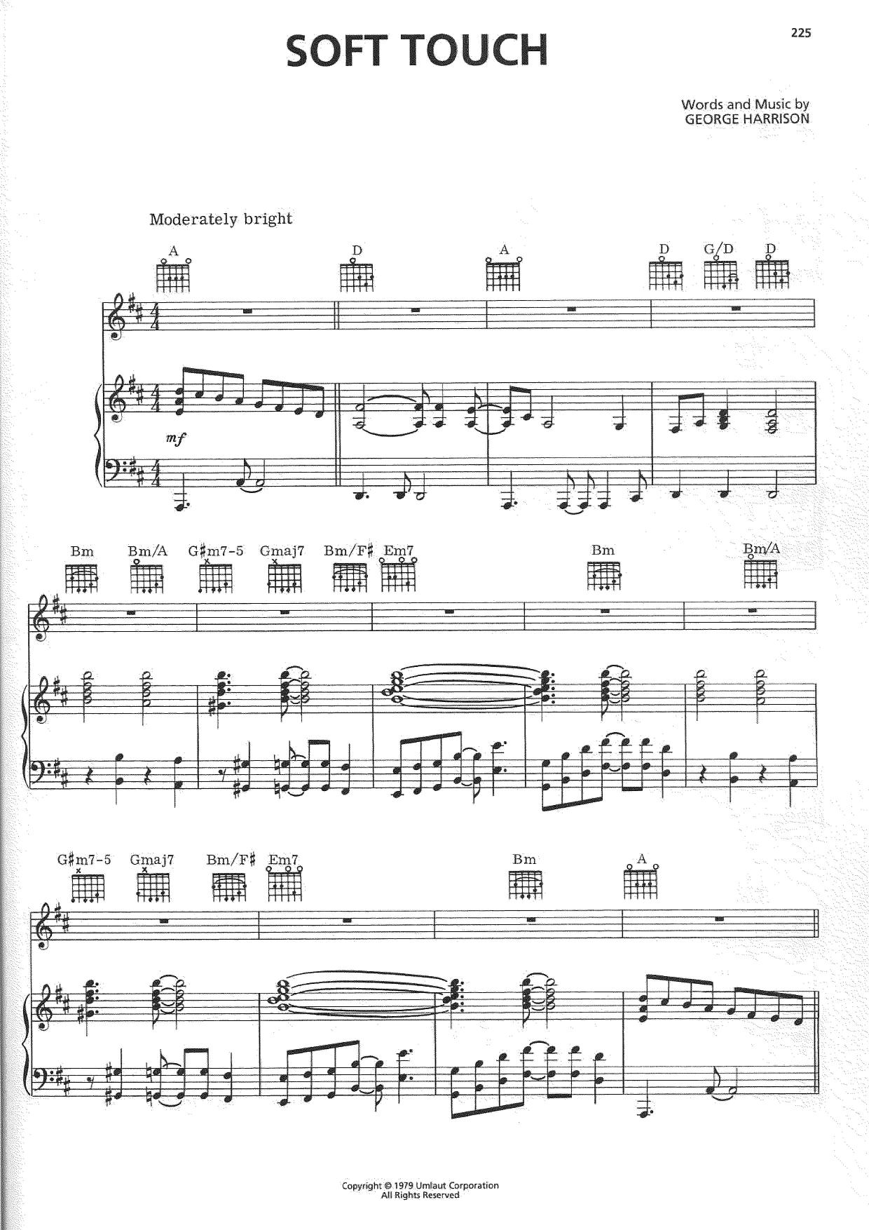 George Harrison-Soft Touch Sheet Music pdf, - Free Score Download ★