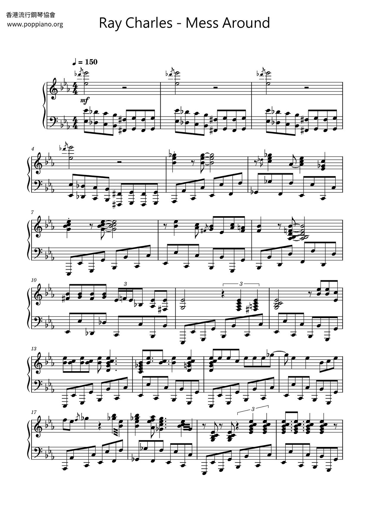 Ray Charles-Mess Around Sheet Music pdf, - Free Score Download ★