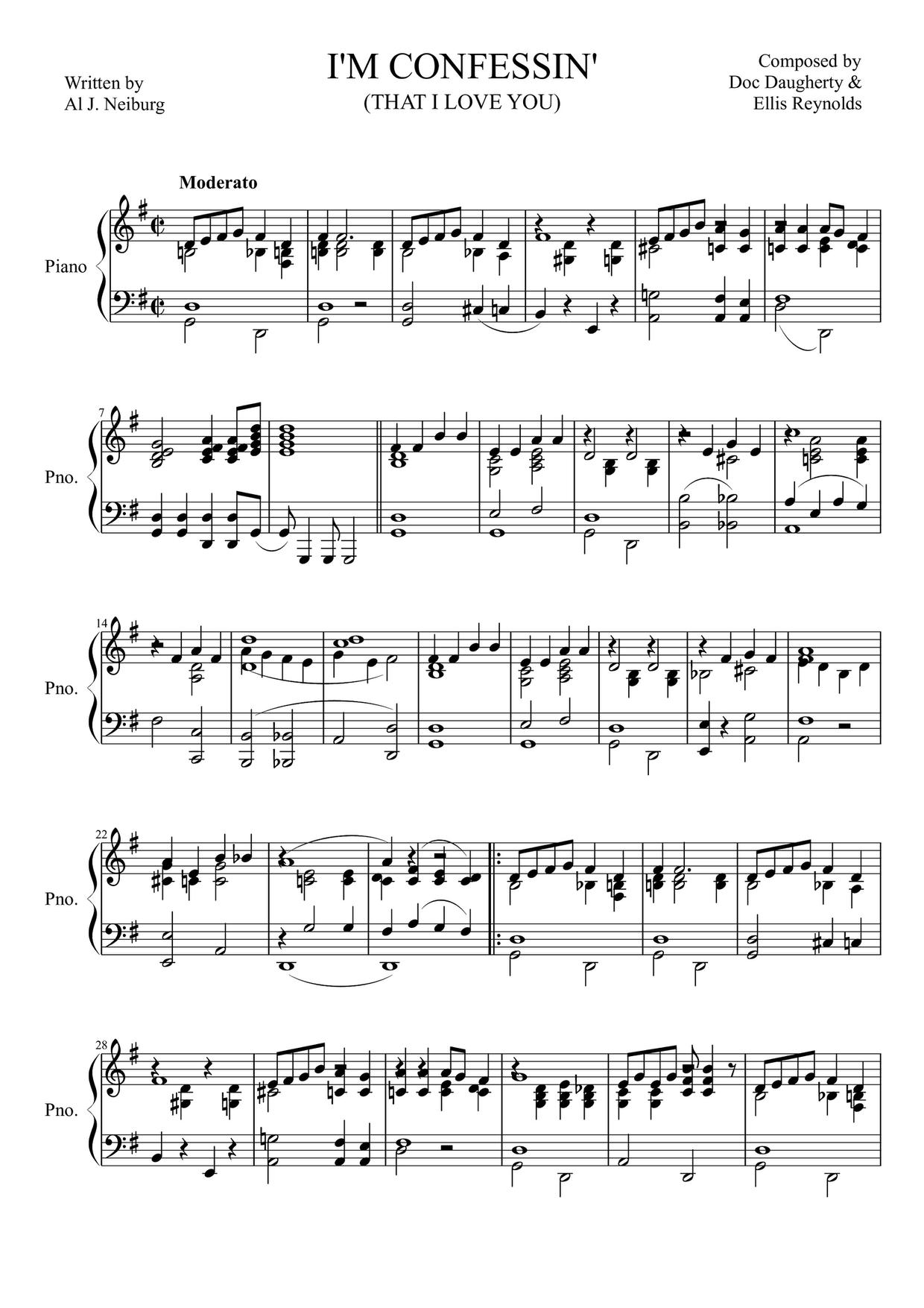 Doris Day-I'm Confessin' (That I Love You) Sheet Music pdf, - Free ...