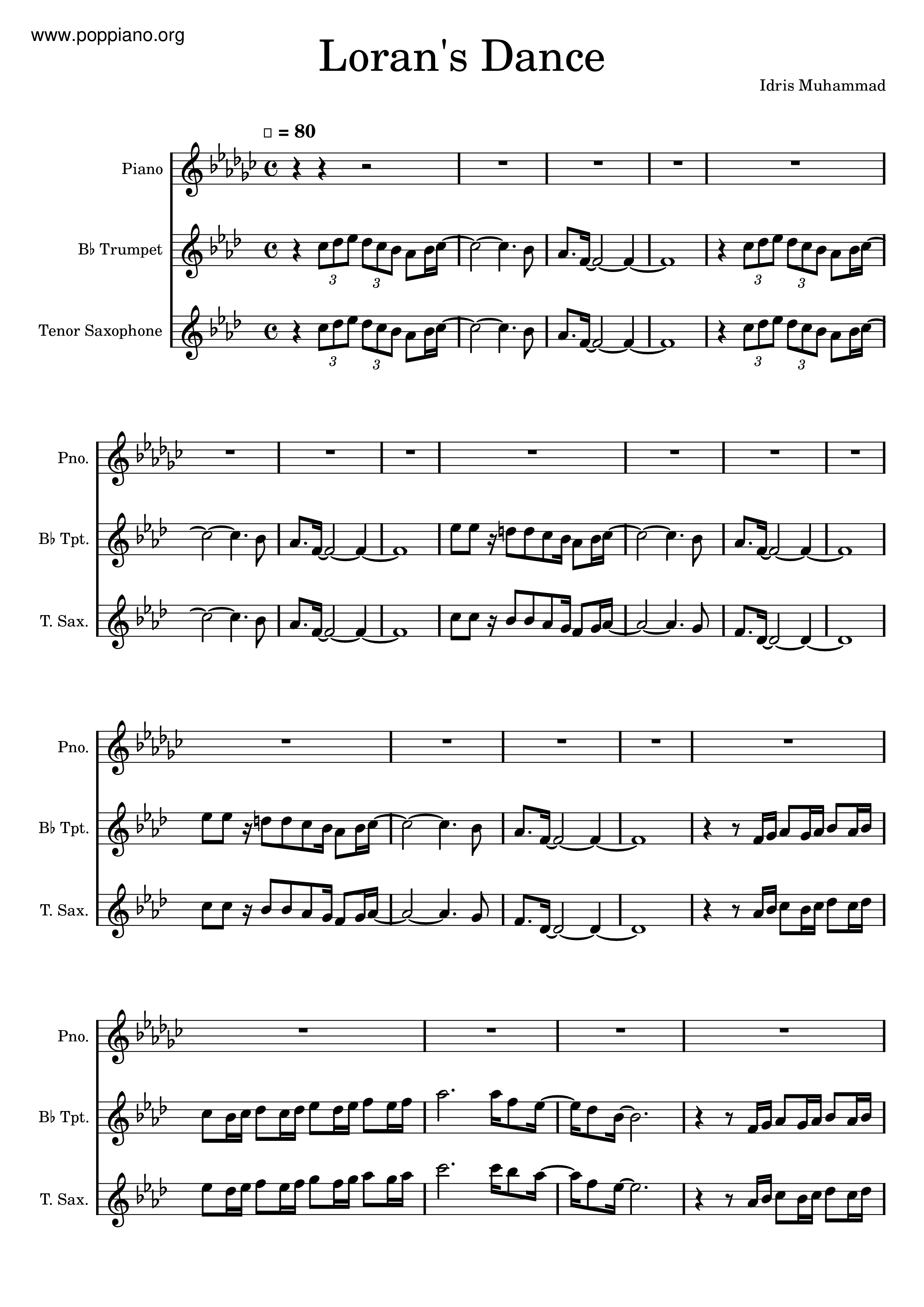 Idris Muhammad-Lorans Dance Sax Score pdf, - Free Score Download ★