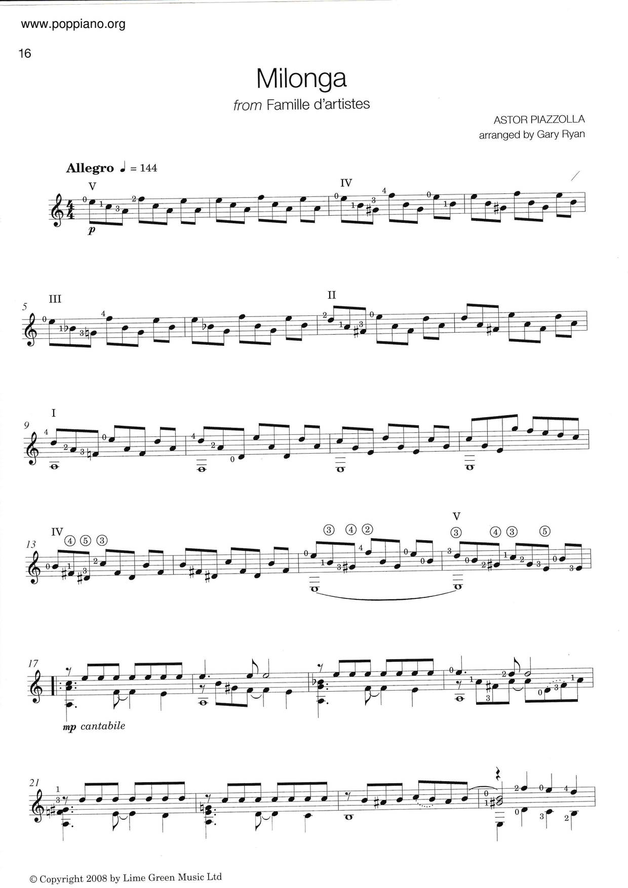 Hymn-Milonga Violin Score pdf, - Free Score Download ★