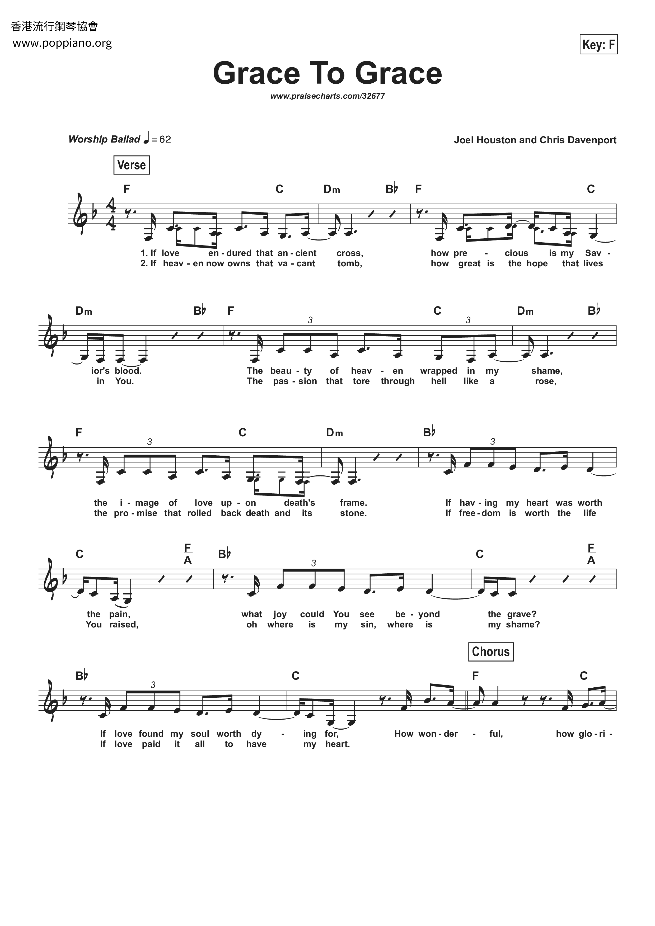 Hymn-Grace To Grace Sheet Music pdf, - Free Score Download ★