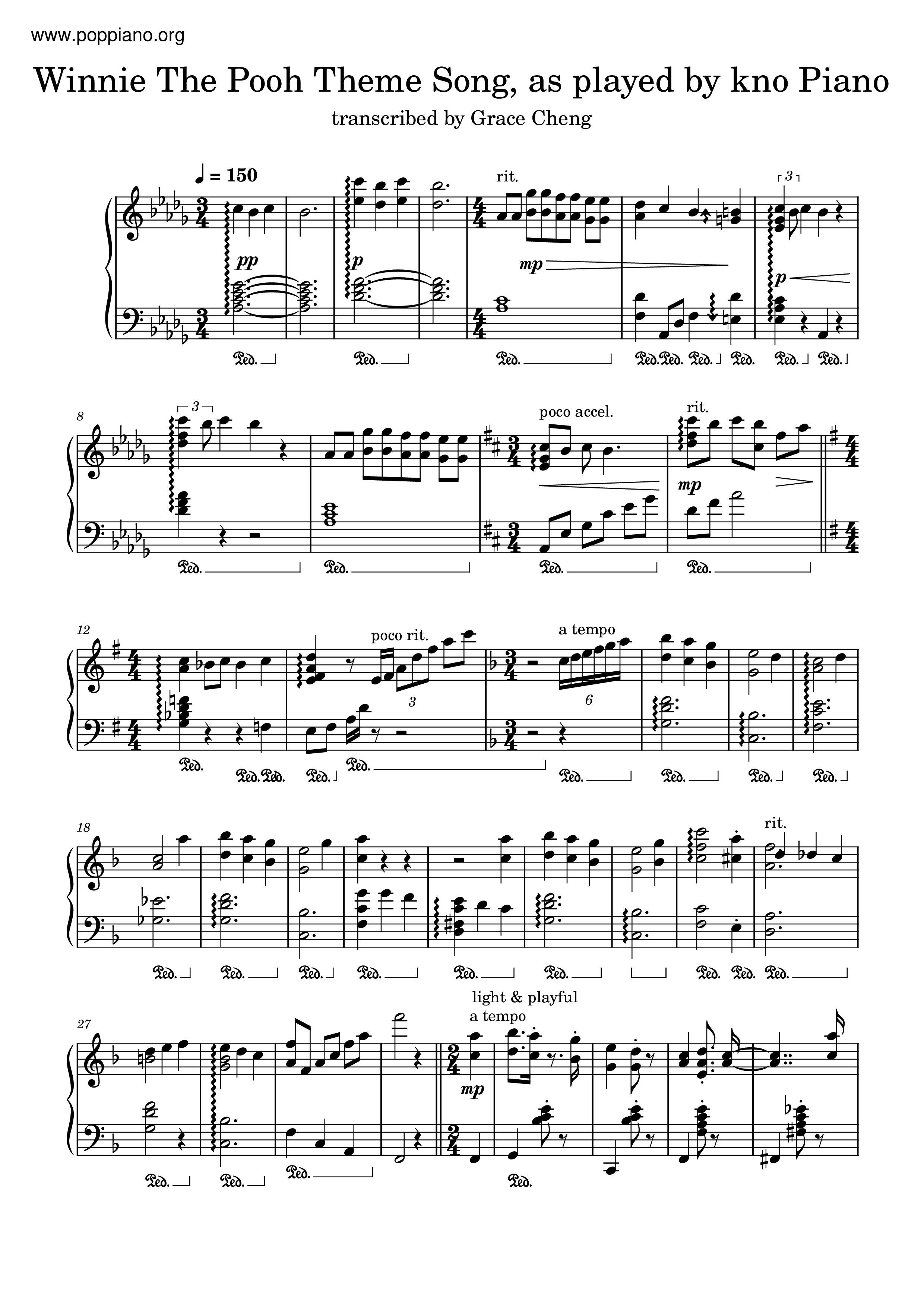 Winnie The Pooh- PDF琴譜免費下載 | 香港流行鋼琴協會 ★