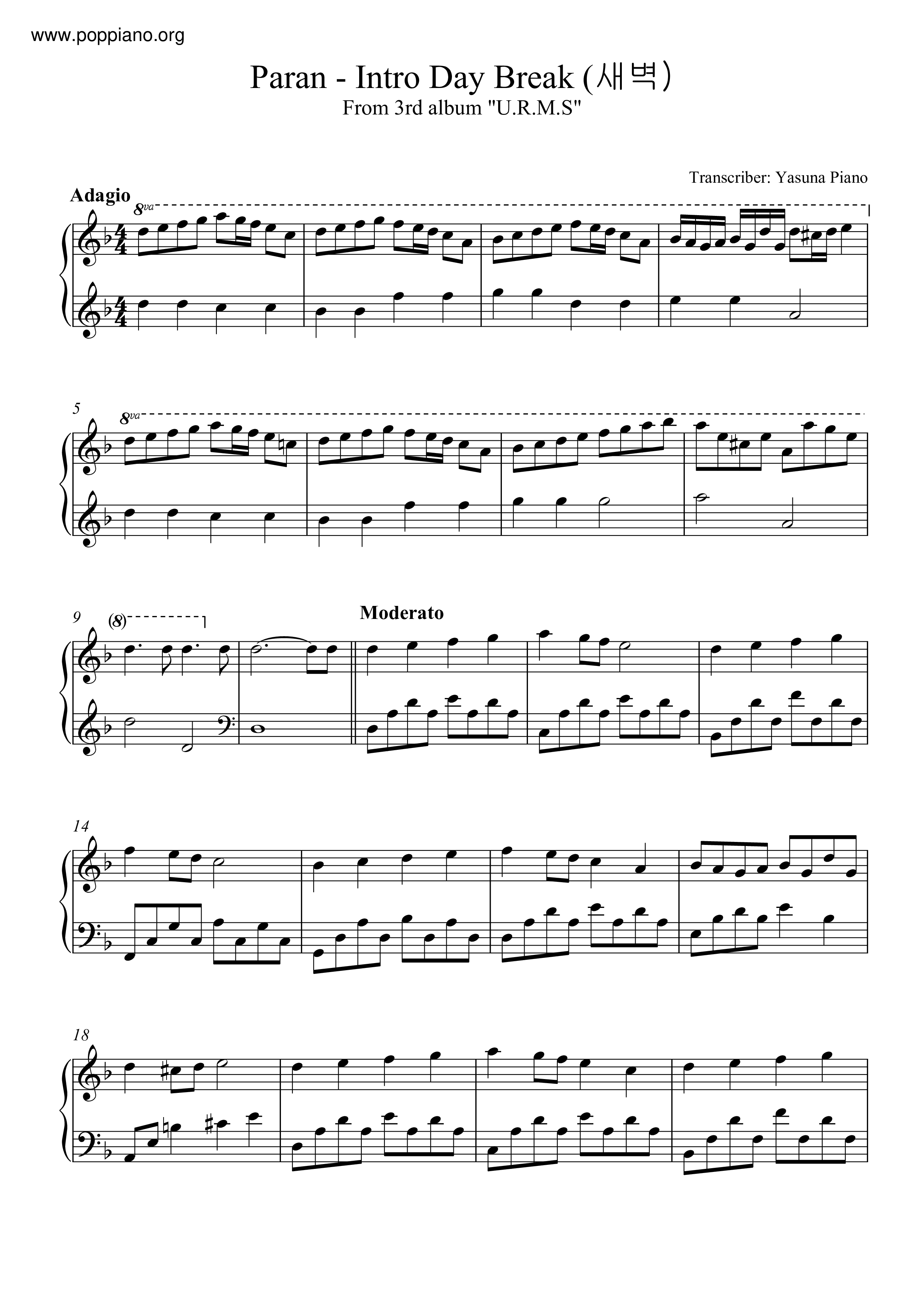 Paran-Intro Day Break Sheet Music pdf, - Free Score Download ★