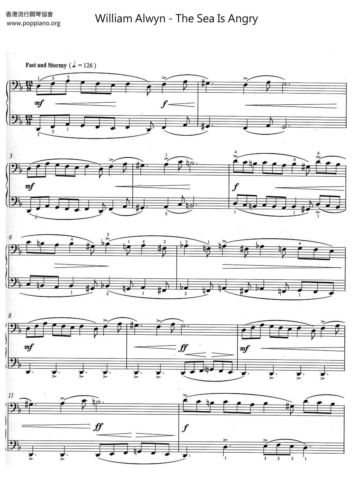 William Alwyn-The Sea Is Angry Sheet Music pdf, - Free Score Download ★