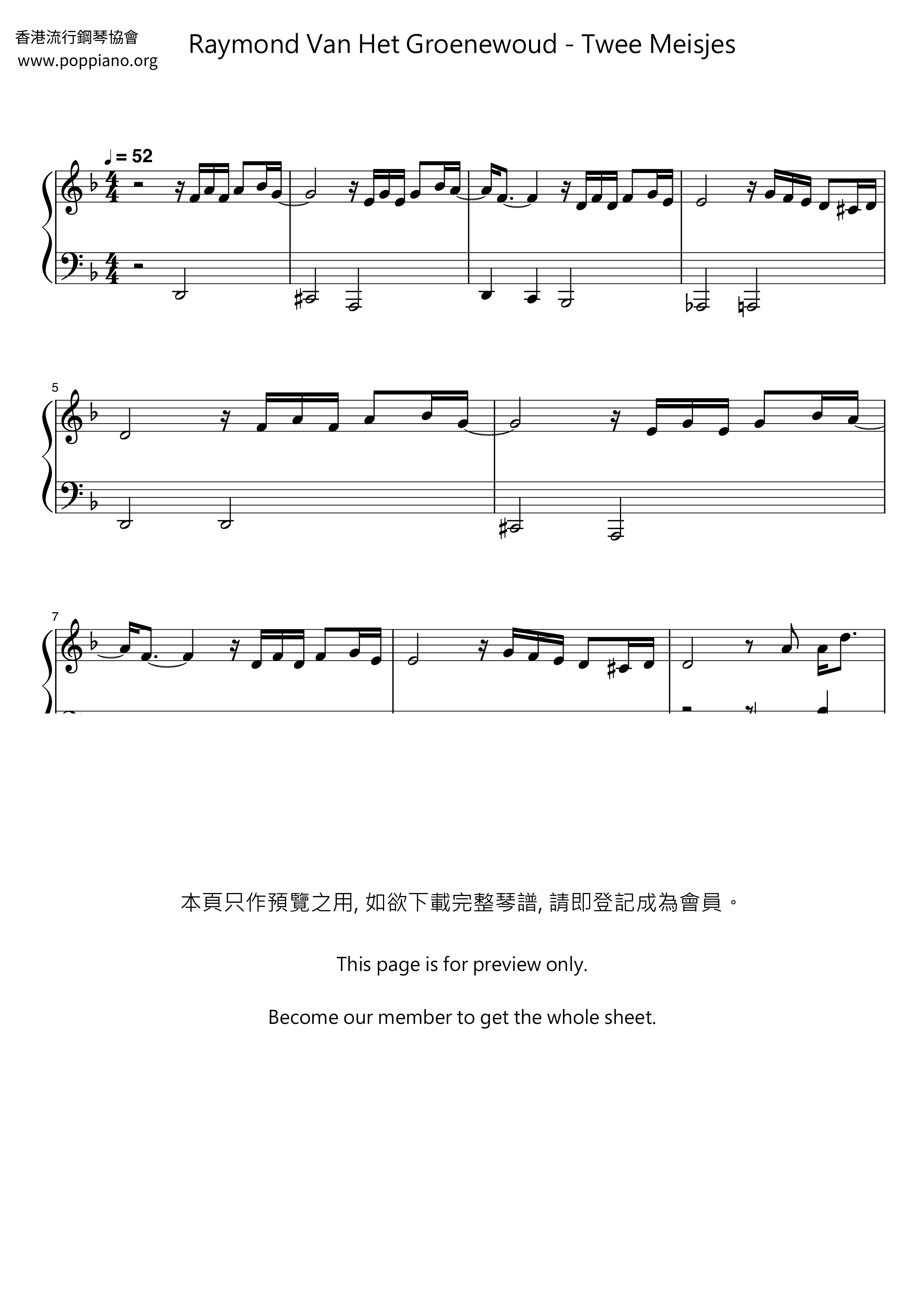 Raymond Van Het Groenewoud-Twee Meisjes Sheet Music pdf, - Free Score ...