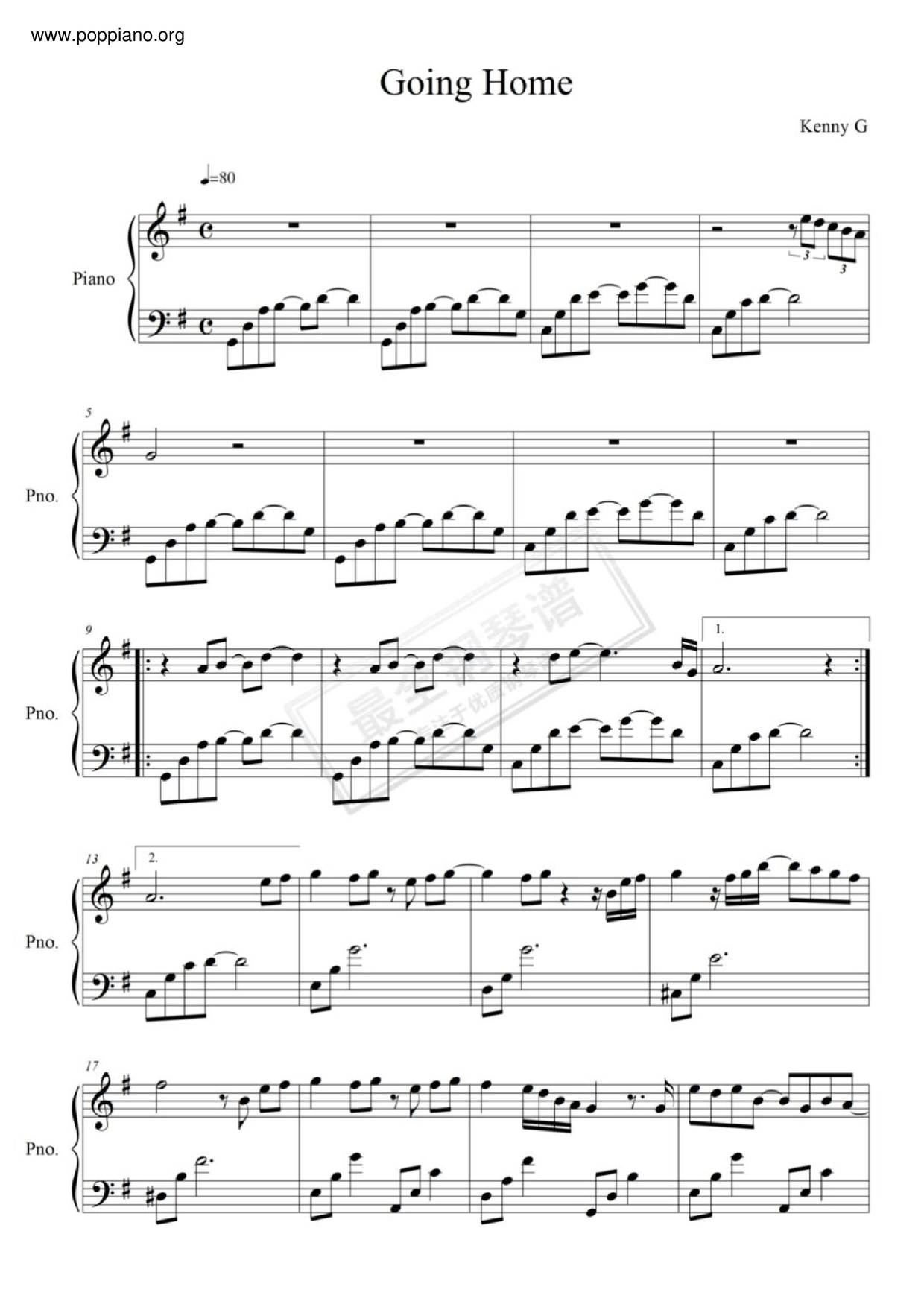 Kenny G-Going Home Sheet Music pdf, - Free Score Download ★
