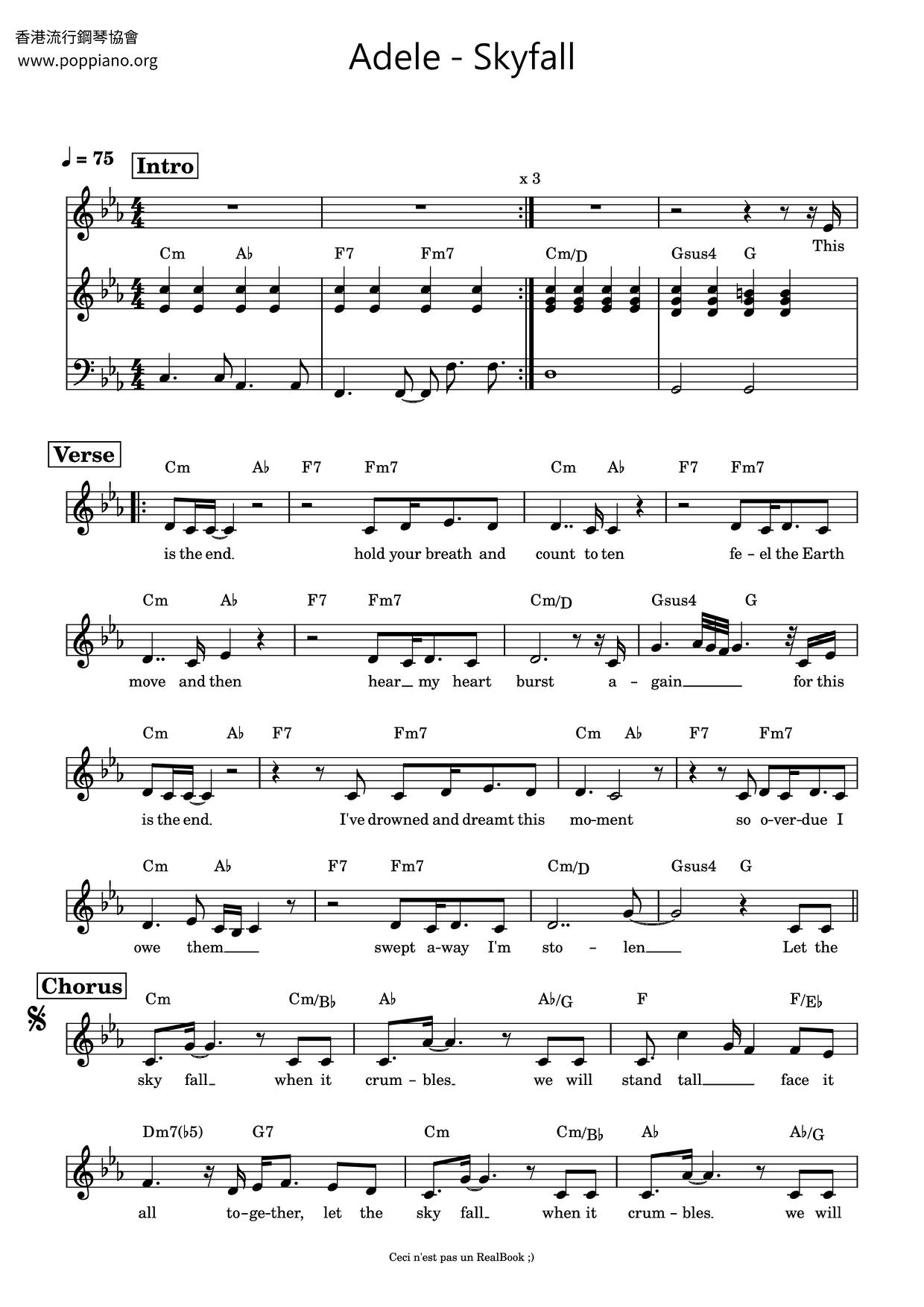Adele-Skyfall Sheet Music pdf, - Free Score Download ★