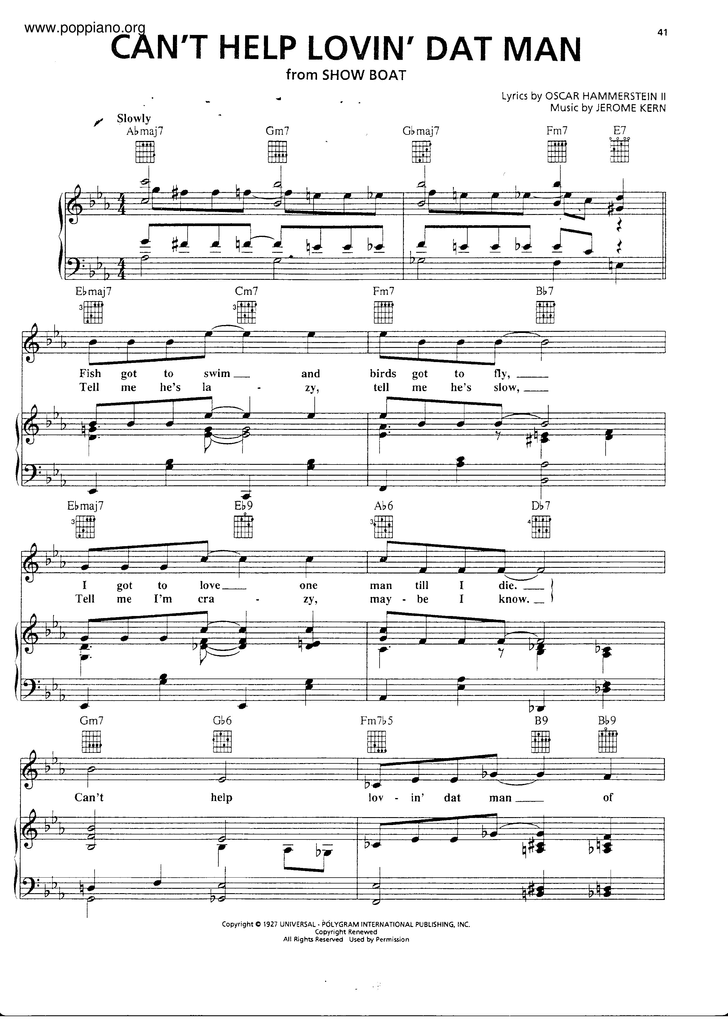 Ava Gardner-Can't Help Lovin' Dat Man Sheet Music pdf, - Free Score ...